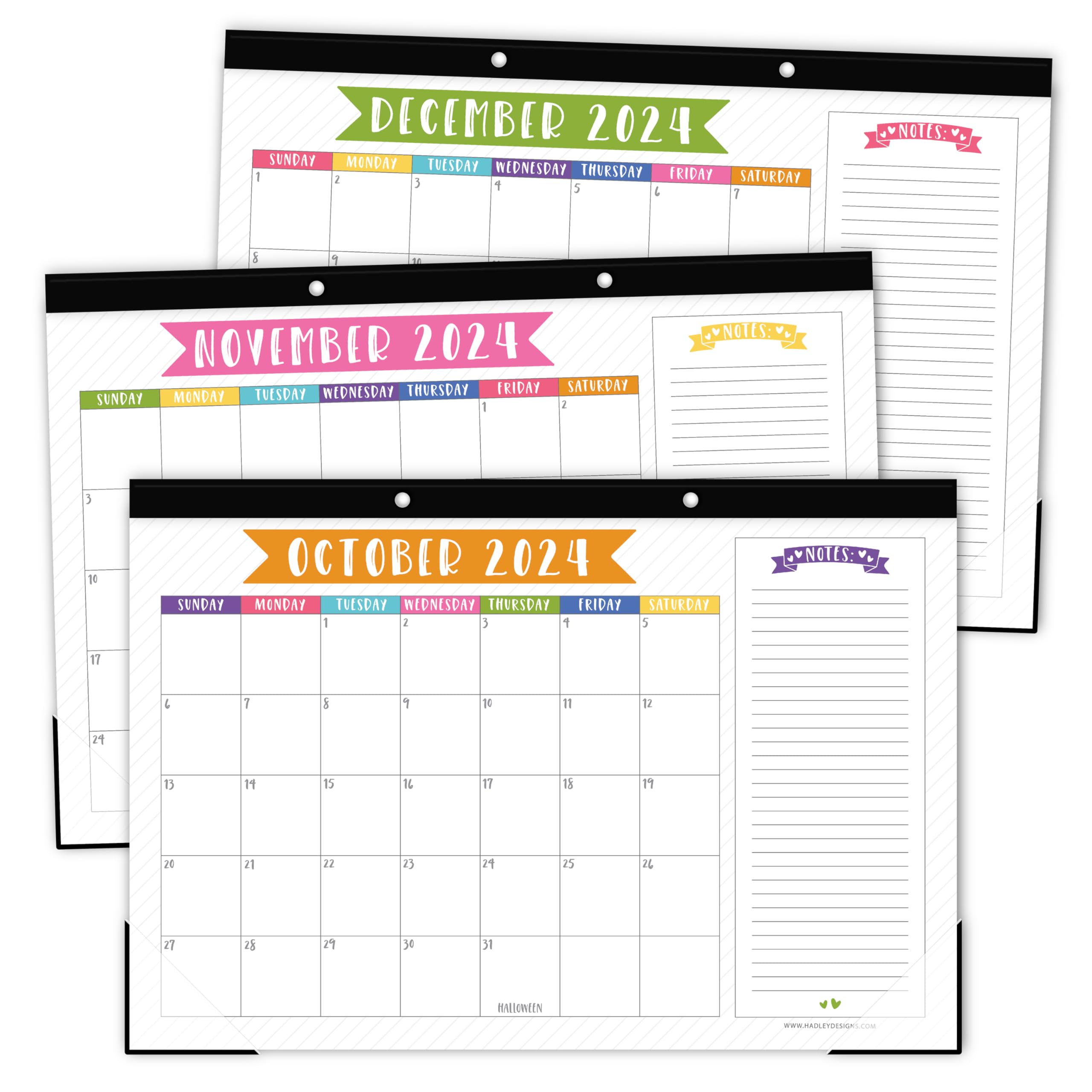 Colorful Large Desk Calendar 2024 2025 Desk Calender 2024 Monthly ...
