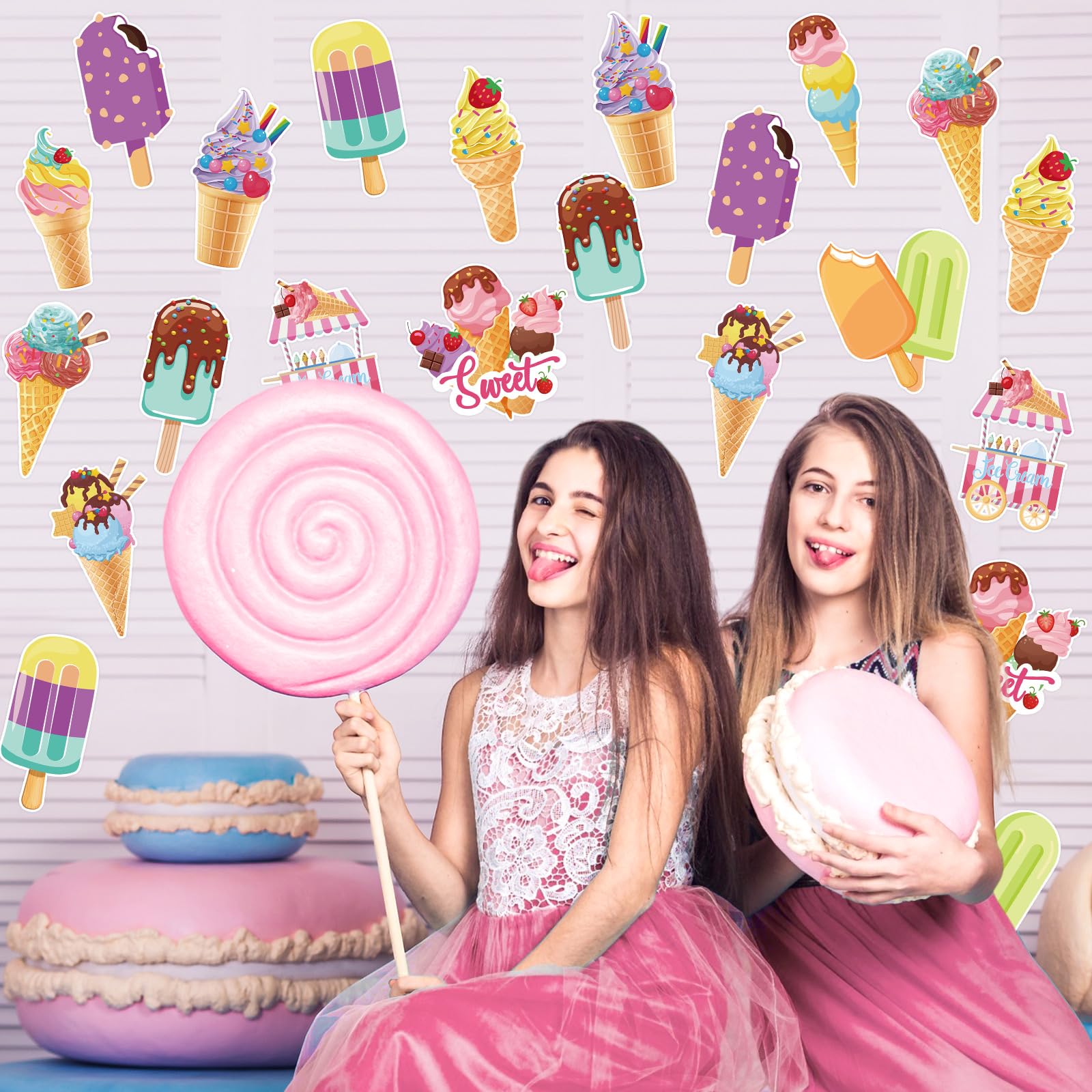 Snapklik.com : 60 Pcs Ice Cream Decorations Ice Cream Bulletin Board ...