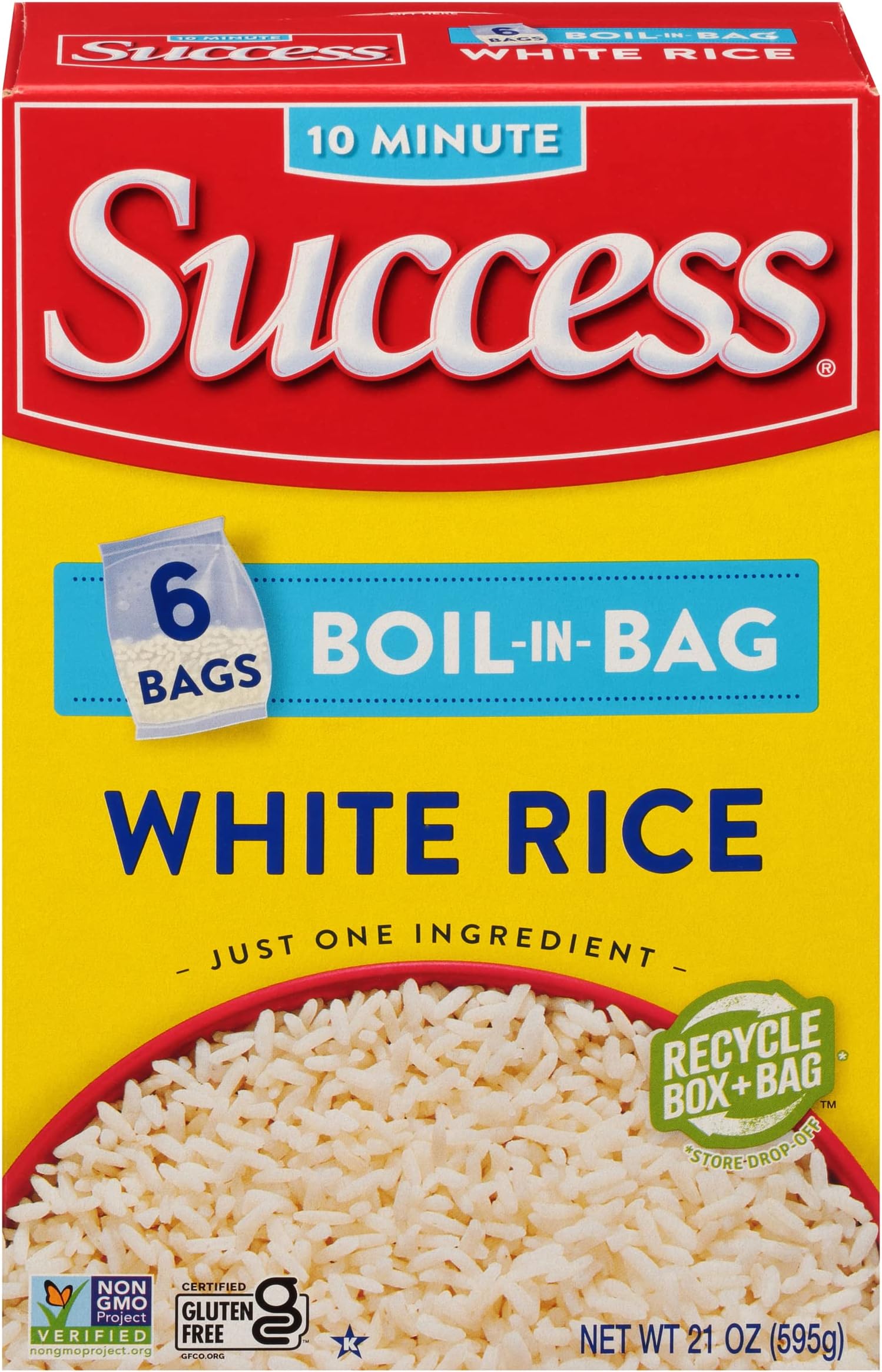 Amazon.com : Success Boil-in-Bag Rice, White Rice, Quick and Easy Rice ...
