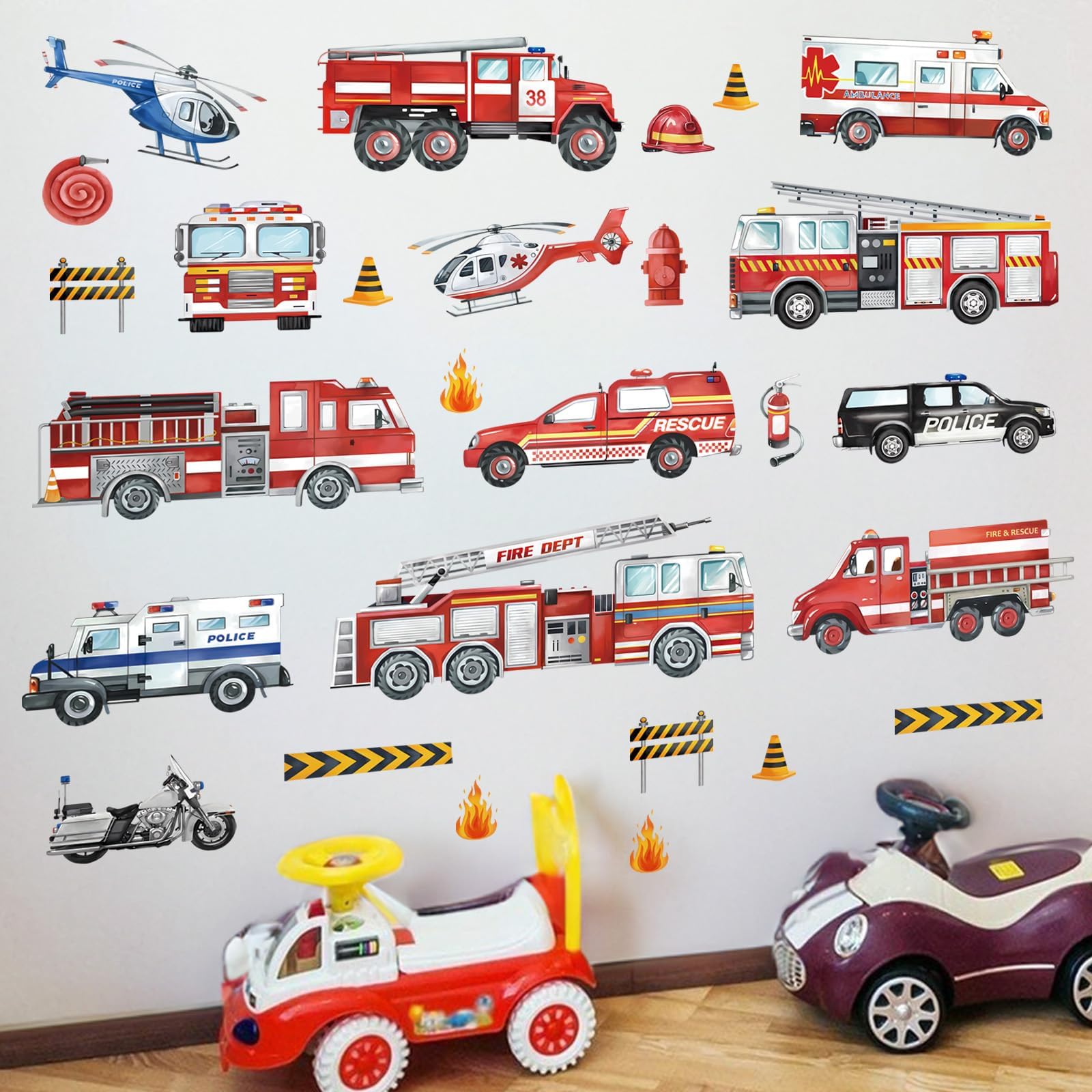 Amazon.com: Rogue River Tactical Large Fire Truck Wall Decal Sticker ...