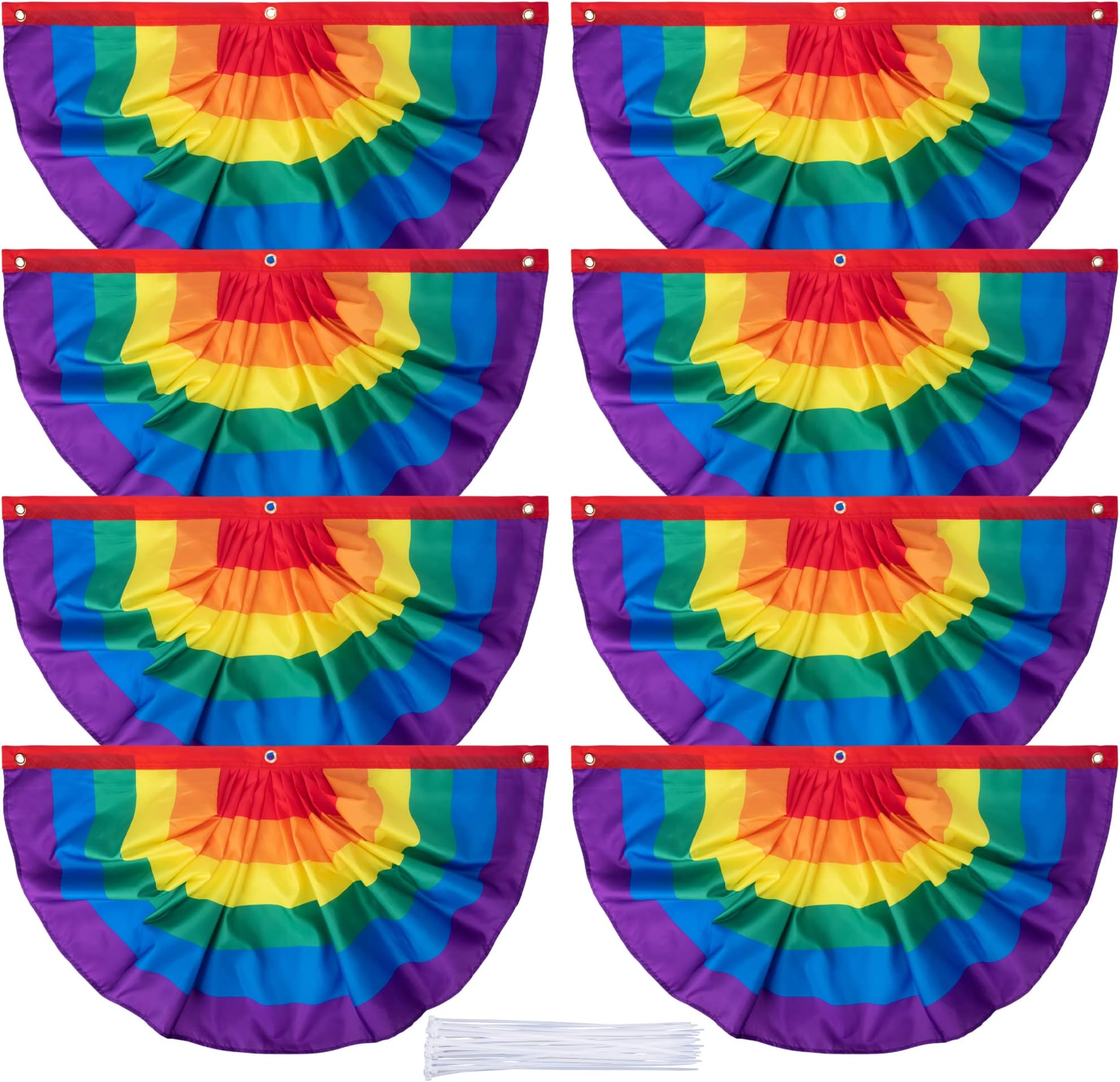 Amazon.com : EBaokuup 6PCS Rainbow Pride Bunting Flag, 1.5 x 3 Ft ...