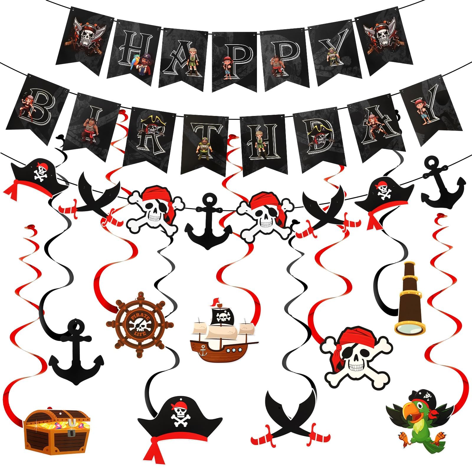 Amazon.com: MARFOREVER Pirate Birthday Party Decorations, Pirate ...