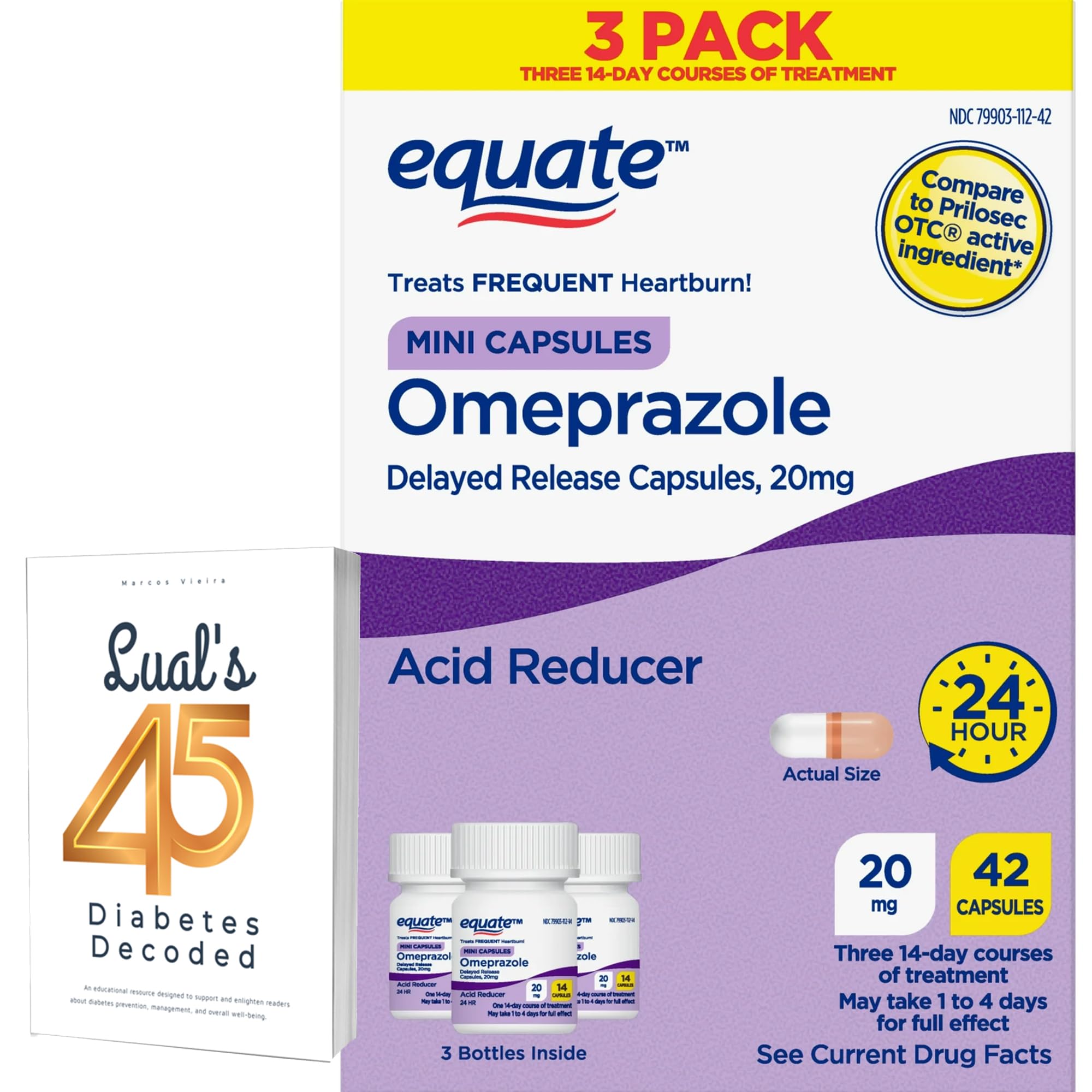 Amazon.com: Equate Omeprazole Mini Capsules 20 mg | Antacids for Acid ...
