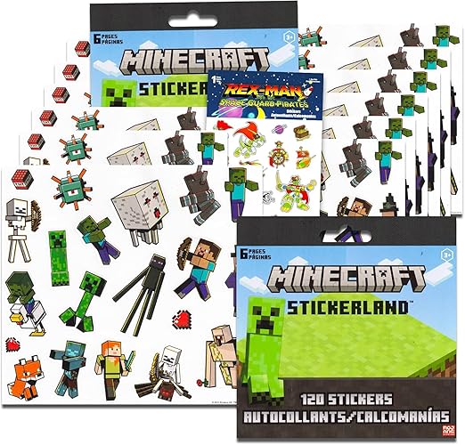 Amazon.com: Minecraft Stickers Sheets Set - Bundle with 240 Minecraft ...