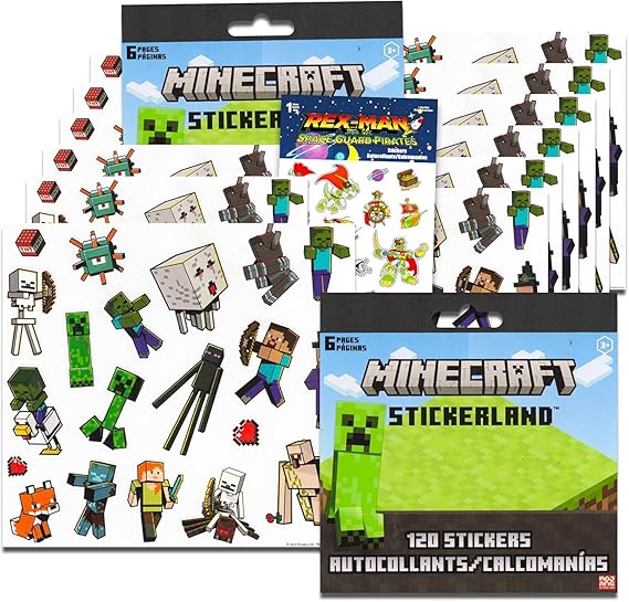 Amazon.com: Minecraft Stickers Sheets Set - Bundle with 240 Minecraft ...