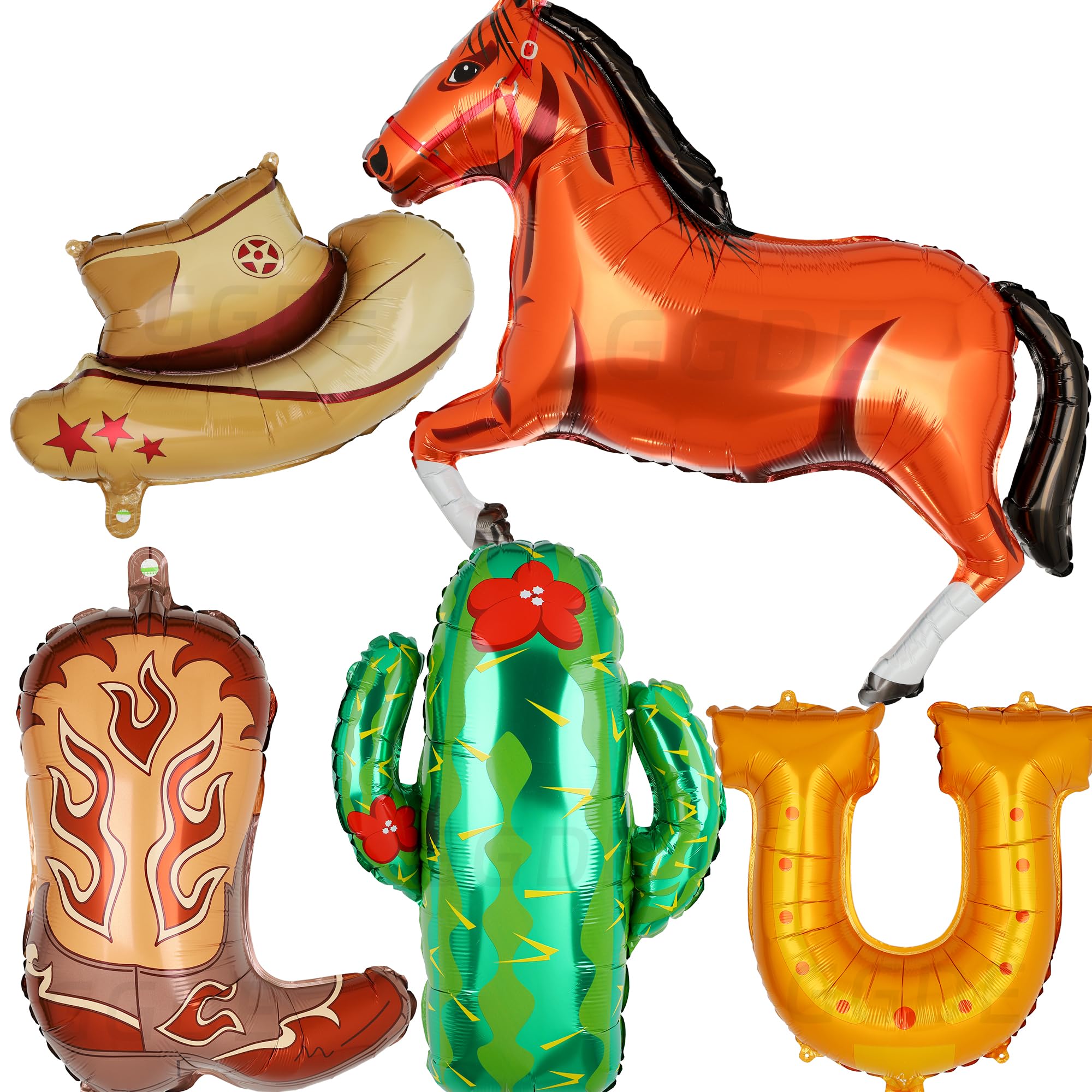 Amazon.com: Western Themed Party Balloons Horse Horseshoe Boot Cowboy ...