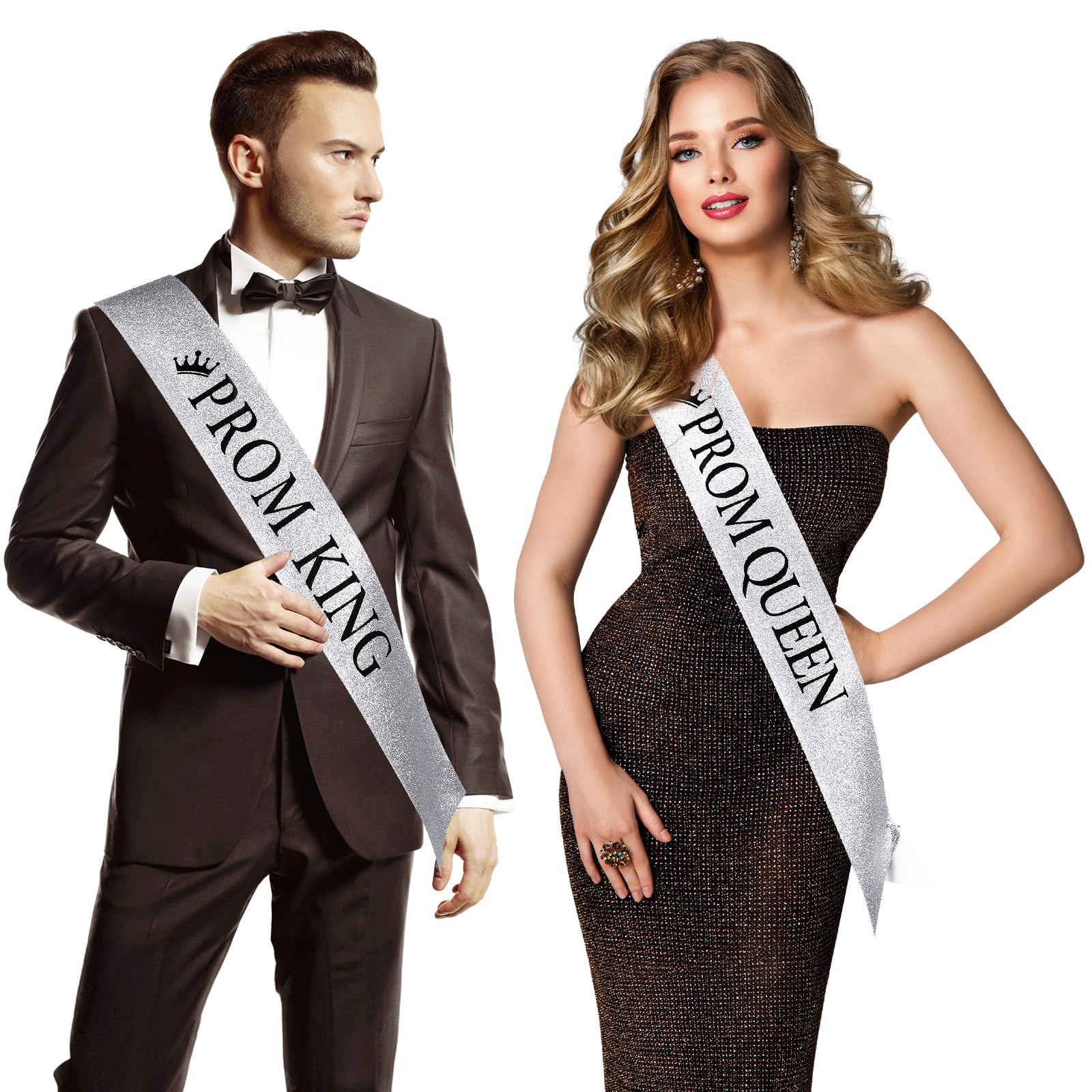 Amazon.com: Lyrow 2 Pcs Prom King and Prom Queen Sashes, Graduation ...