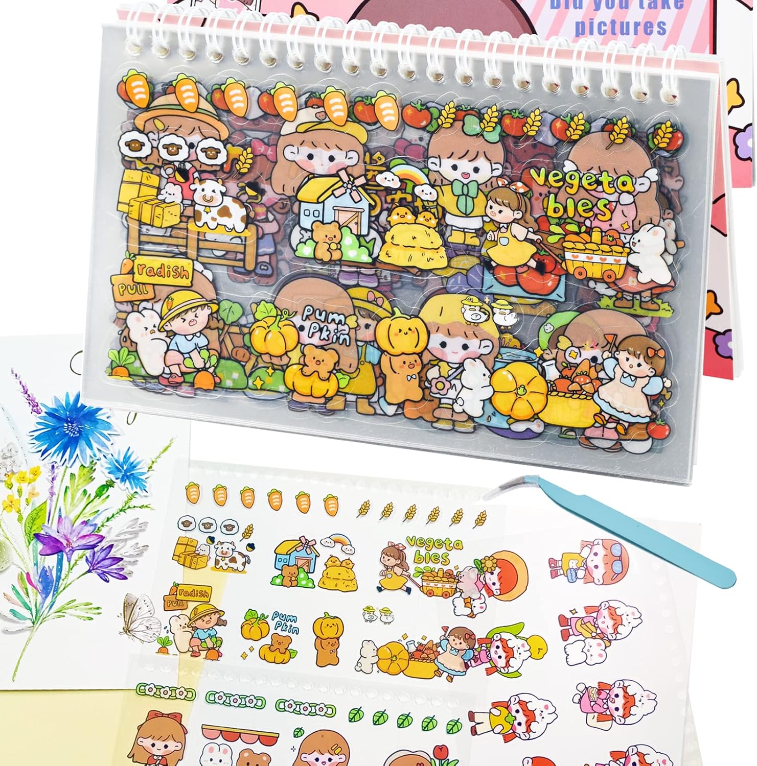 Amazon.com: Cute Cartoon Sticker Book for Journaling Scrapbook - 50 ...