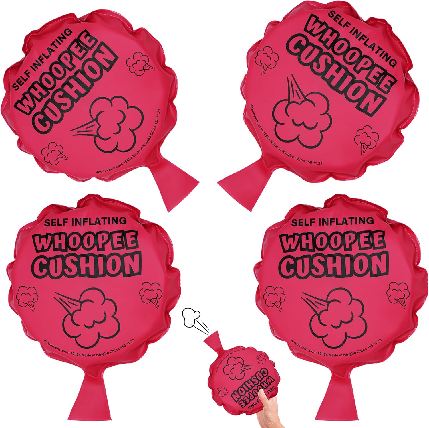 Amazon.com: 4E's Novelty 4-Pack Large Self-Inflating Whoopee Cushions ...
