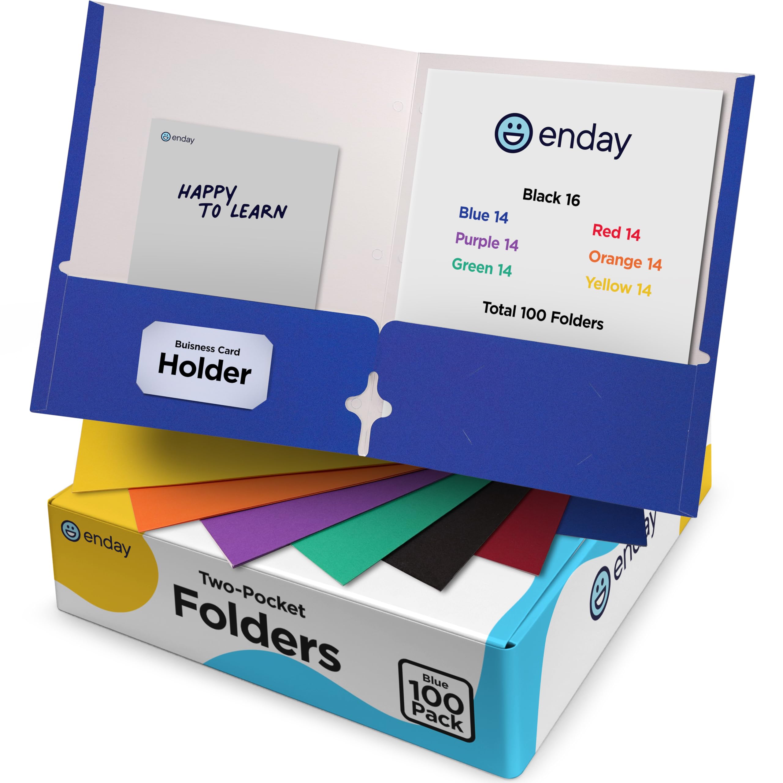 Amazon.com : Paper Folders with Pockets (100 Pack) Assorted Colors ...