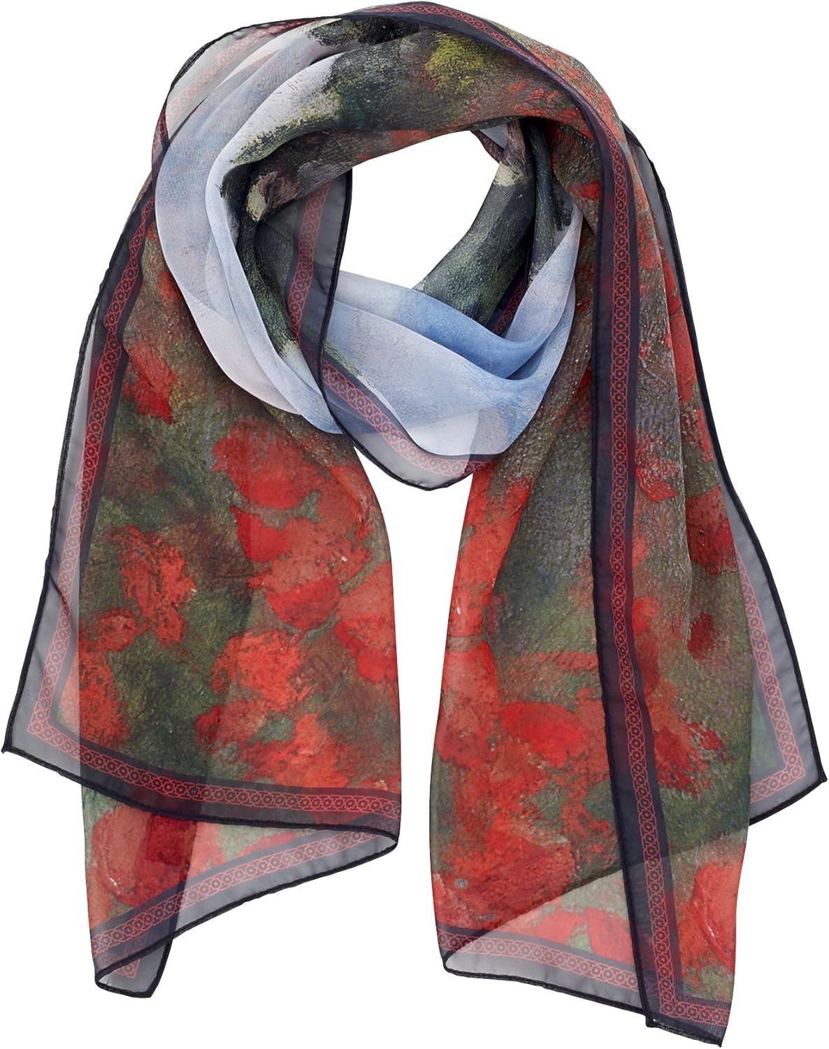 Amazon.com: Monet Poppy Field Scarf : Clothing, Shoes & Jewelry
