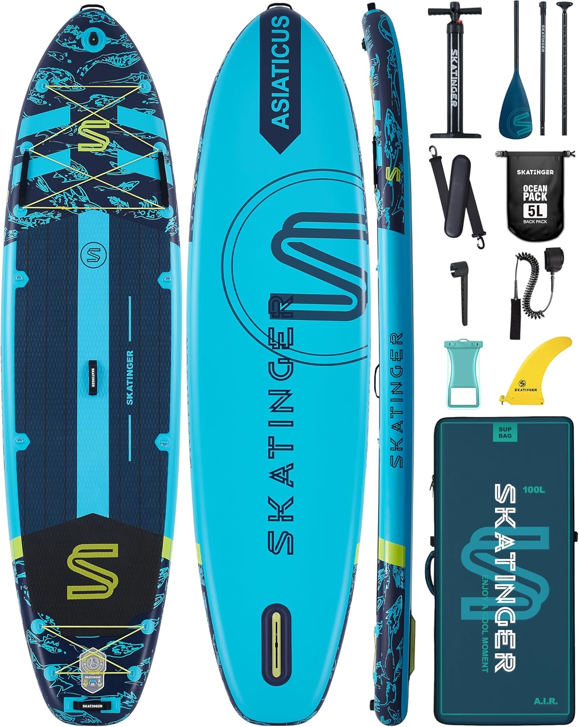 Skatinger 11'6×35" Super Wide Inflatable Paddle Board, Ultra Stable ...