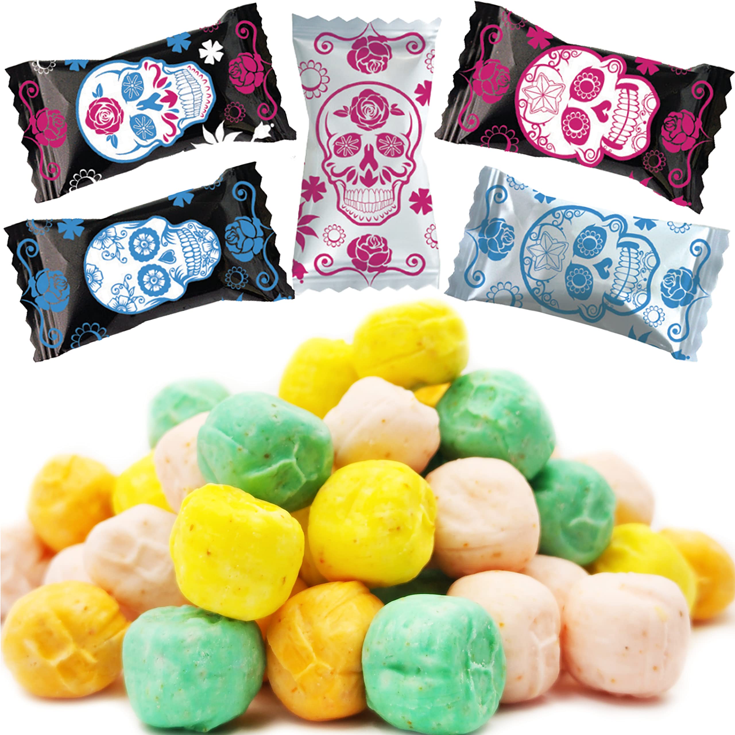 Amazon.com : Day of the Dead Skull Buttermints, Multicolor Sweet Heat ...