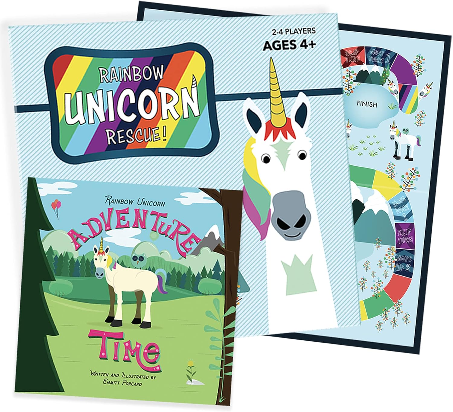 Amazon.com: Raincorn Games Rainbow Unicorn Rescue Board Game and Book ...
