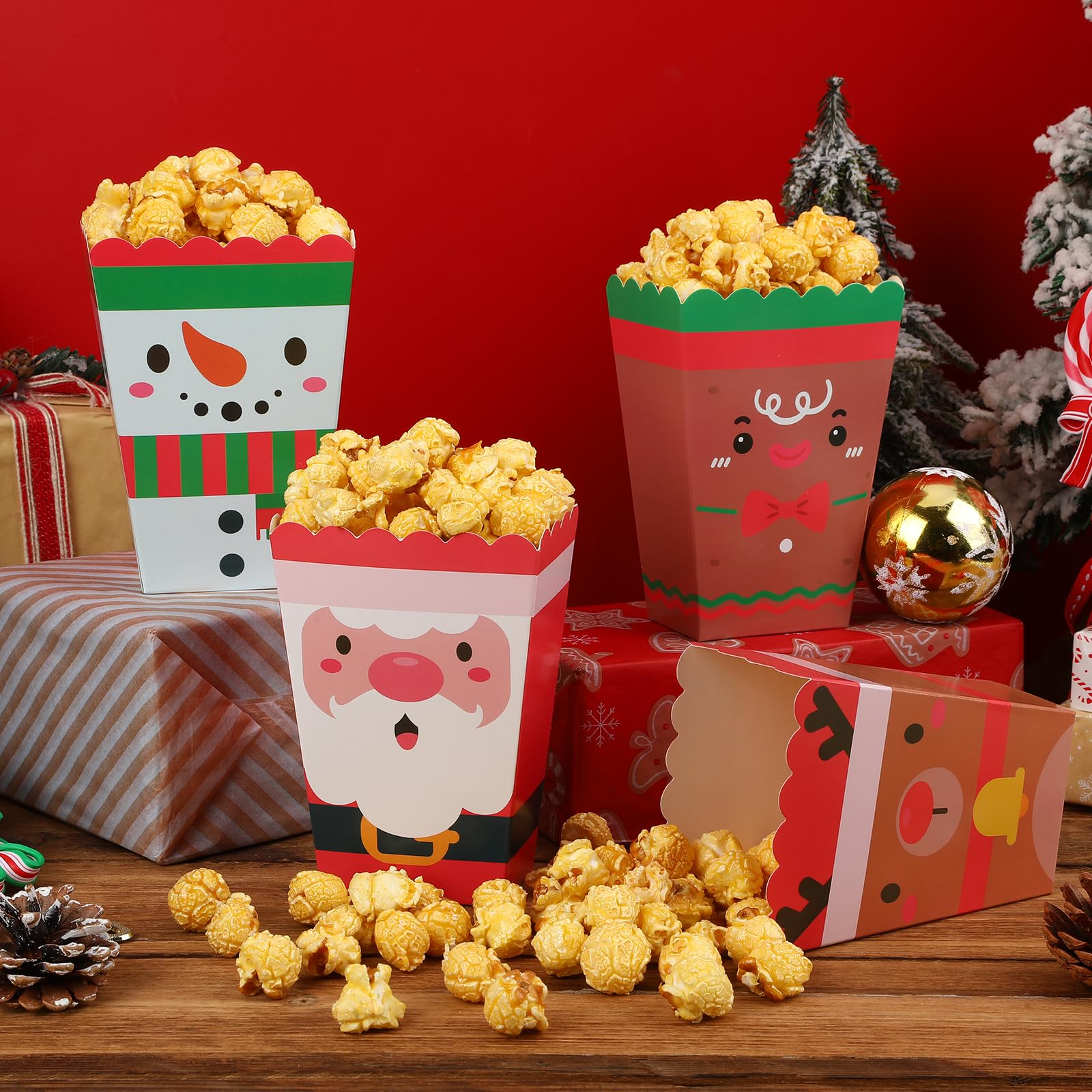 Snapklik.com : DECYOOL 24 Pcs Christmas Popcorn Boxes, Mini Christmas ...