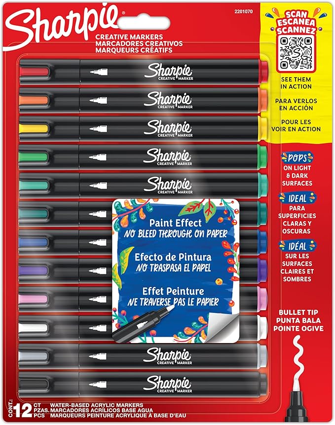 Sharpie Creative Marker Acrylic Paint Pens | Water-Based Paint Markers ...