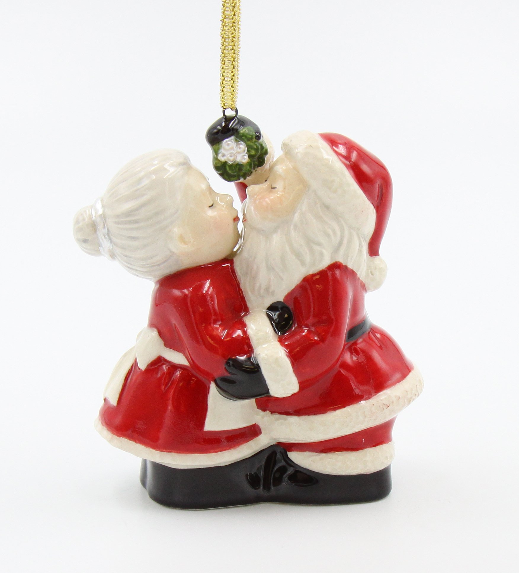 Amazon.com: Cosmos Gifts 56572 Santa and Mrs.Claus Kissing Under The ...