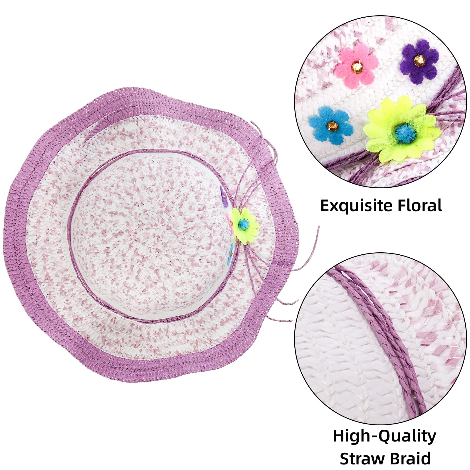 Snapklik.com : 6 Pack Kids Tea Party Hats, Girls Summer Beach Flower ...