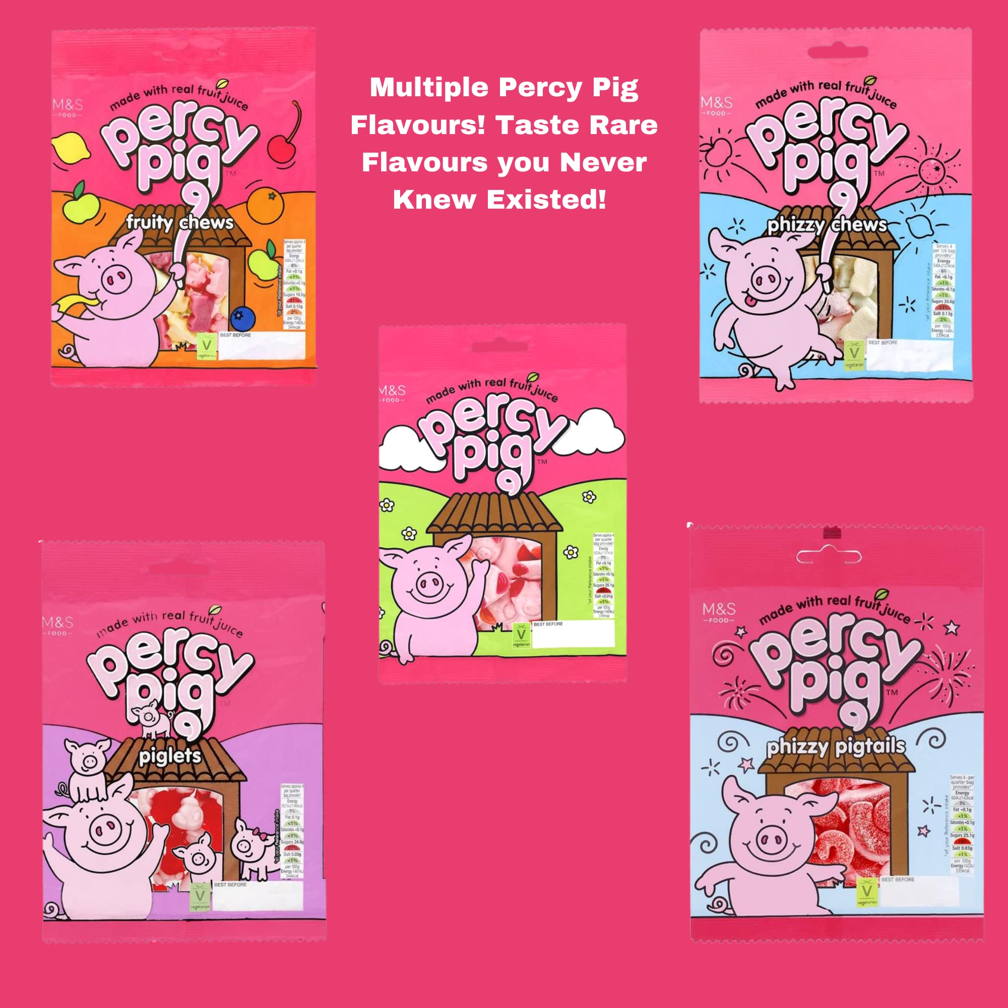 Buy Percy Pig Sweets Gift Box Hamper | Percy Pig Fruit Gums | Pigtails ...