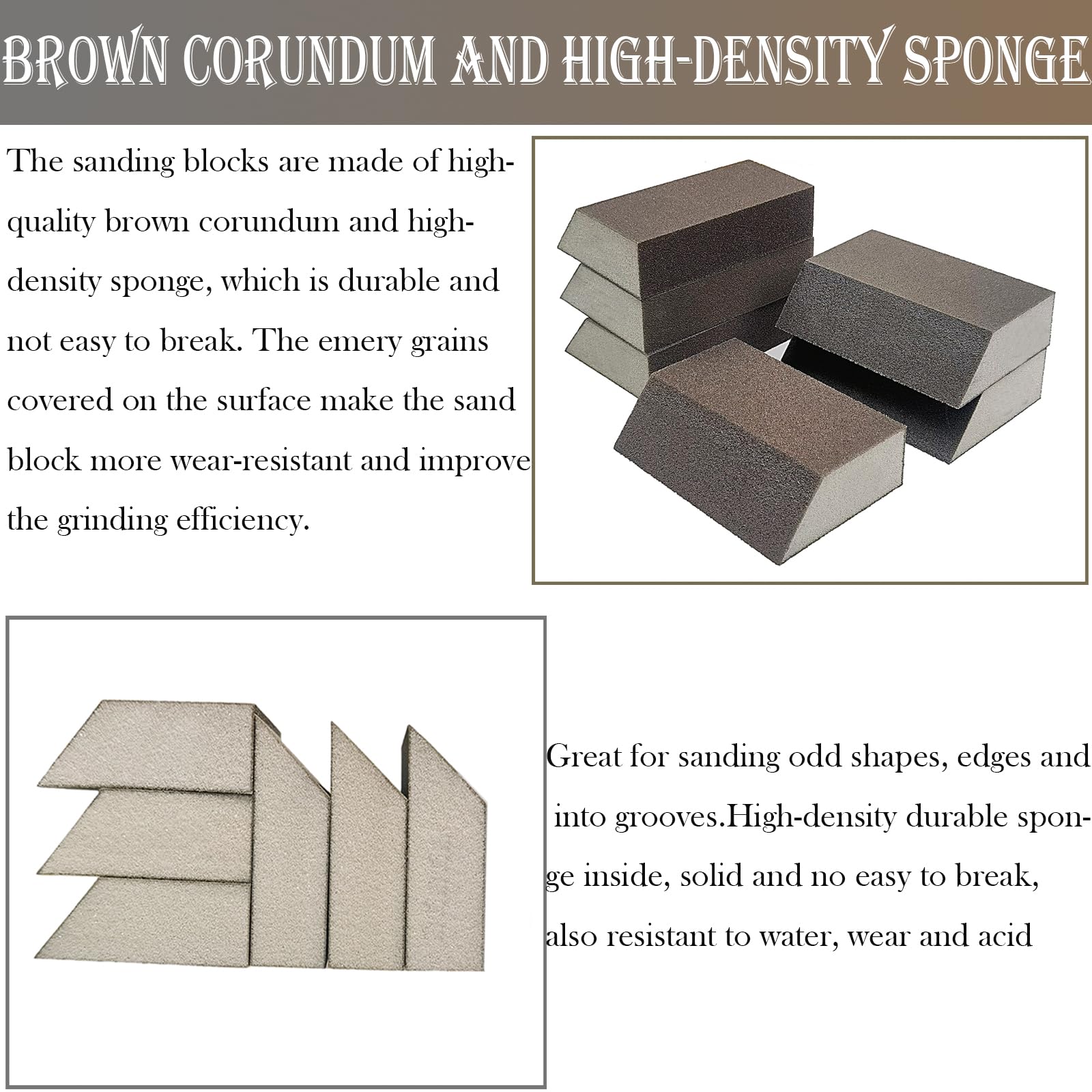 Snapklik.com : SACKORANGE 6 Pack Sanding Sponge, 100 Grit Sanding ...