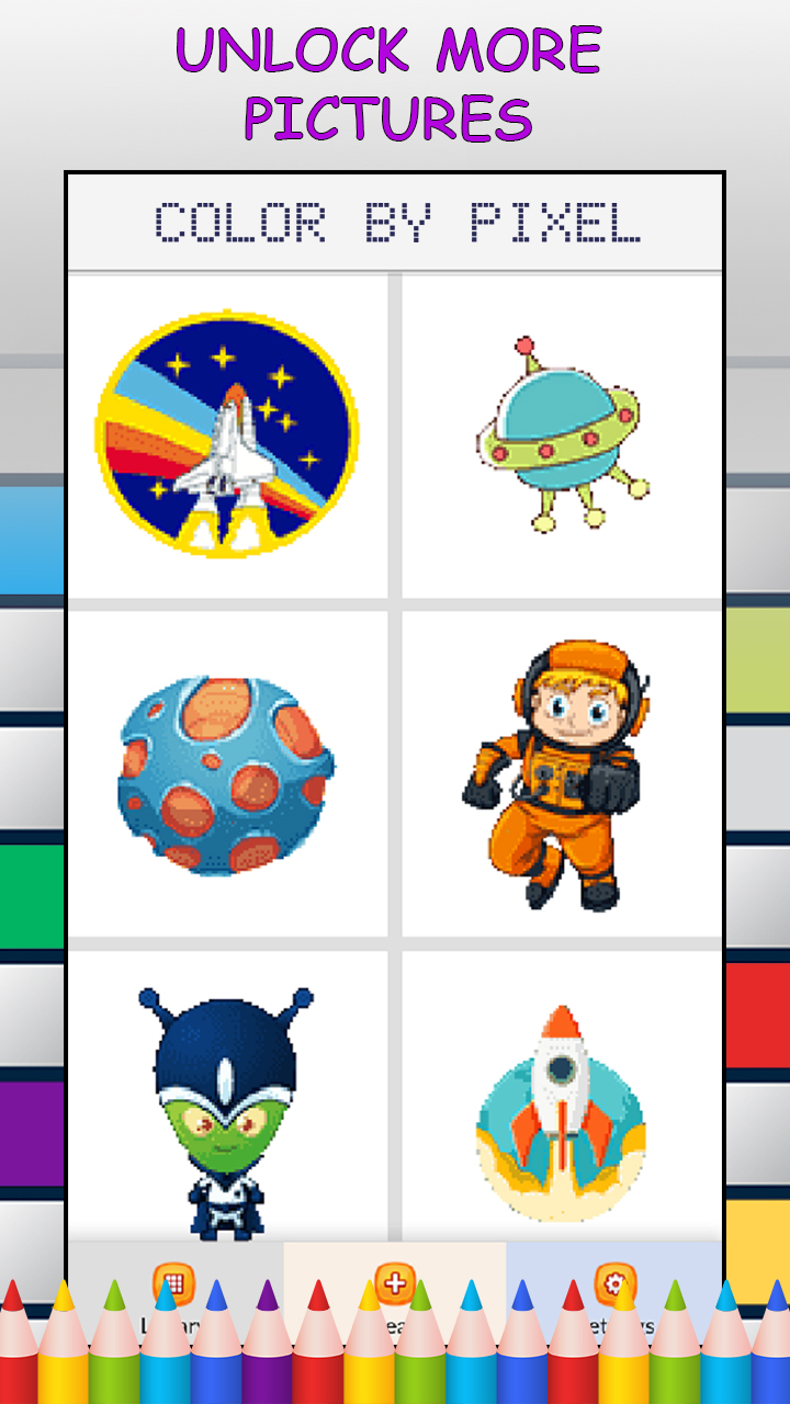 Space Color by Number - Free Pixel Art Game - Coloring Book Pages ...