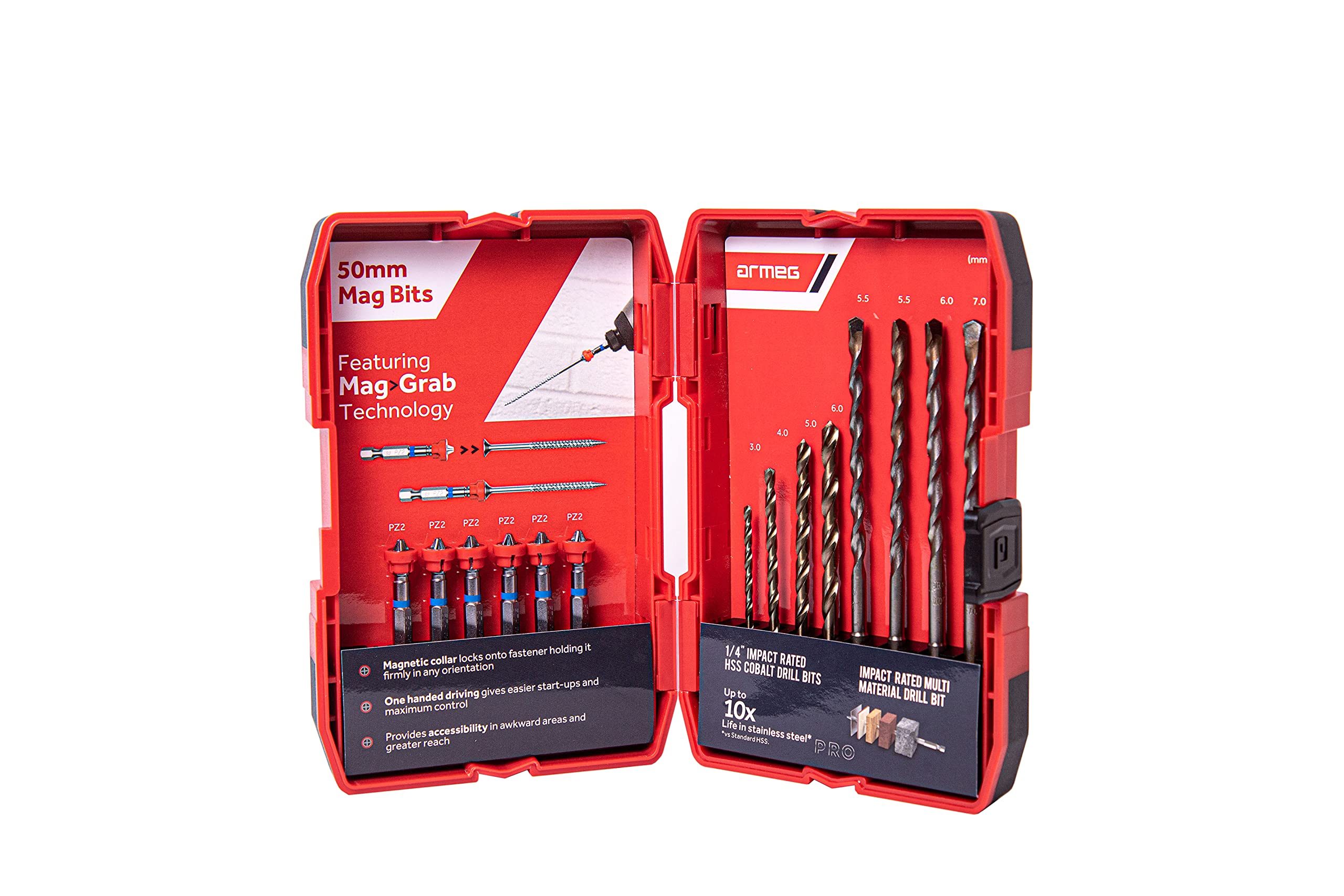 Armeg 14 Piece Twister Drill-Drive Set : Amazon.co.uk: DIY & Tools
