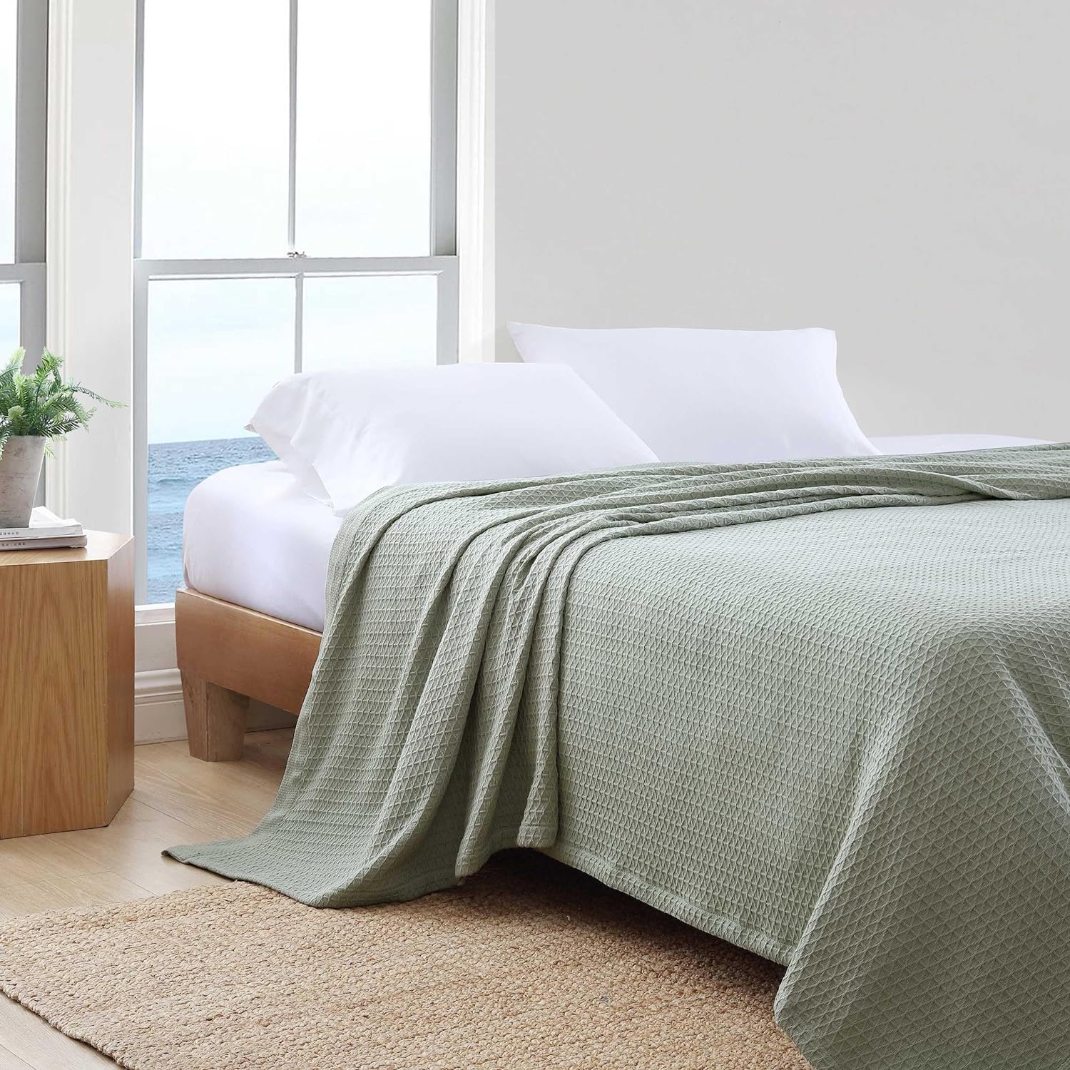 Amazon.com: Nautica - King Blanket, Cotton Diamond Weave Bedding, Home ...