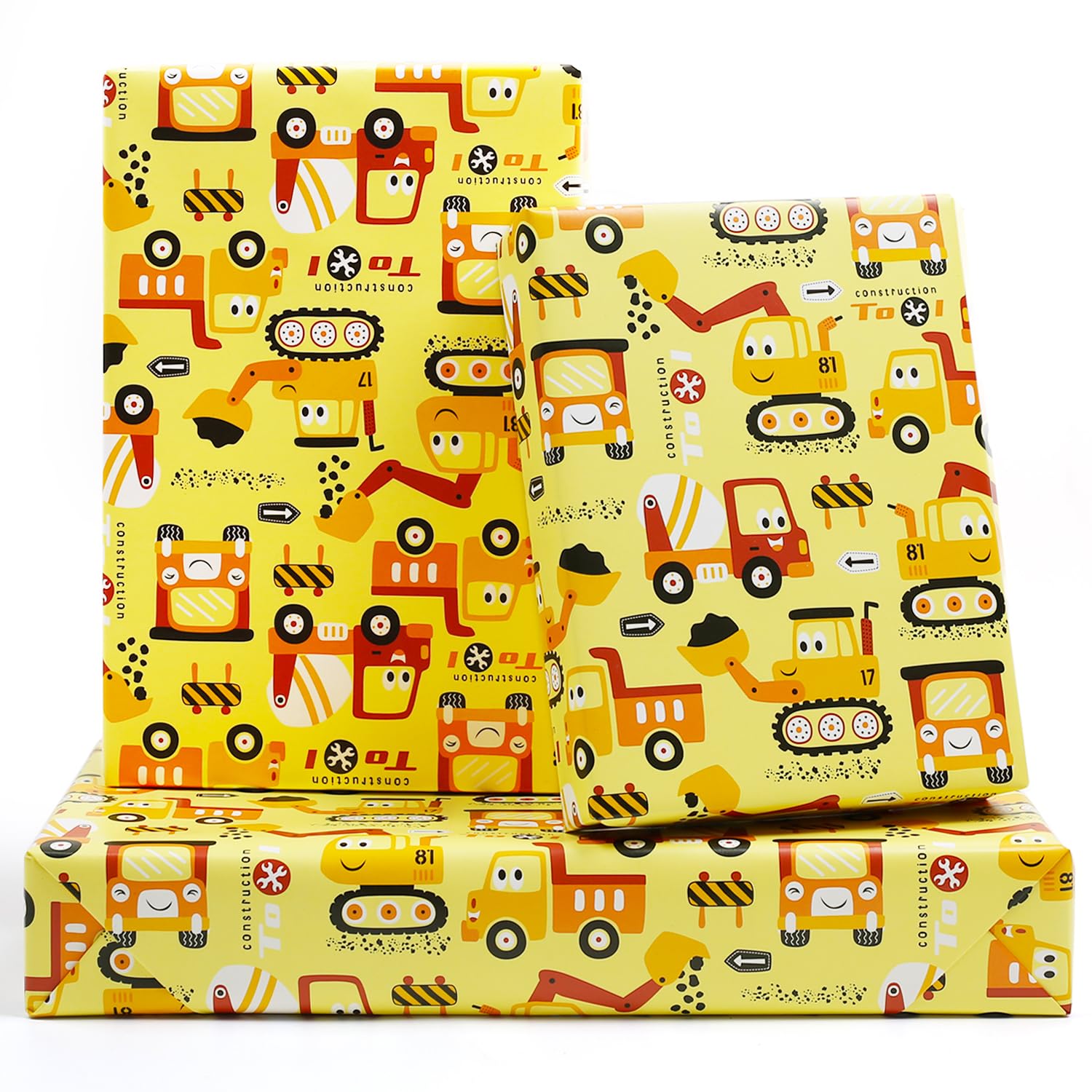 Amazon.com: Road Under Construction Tractor Truck Wrapping Paper for ...