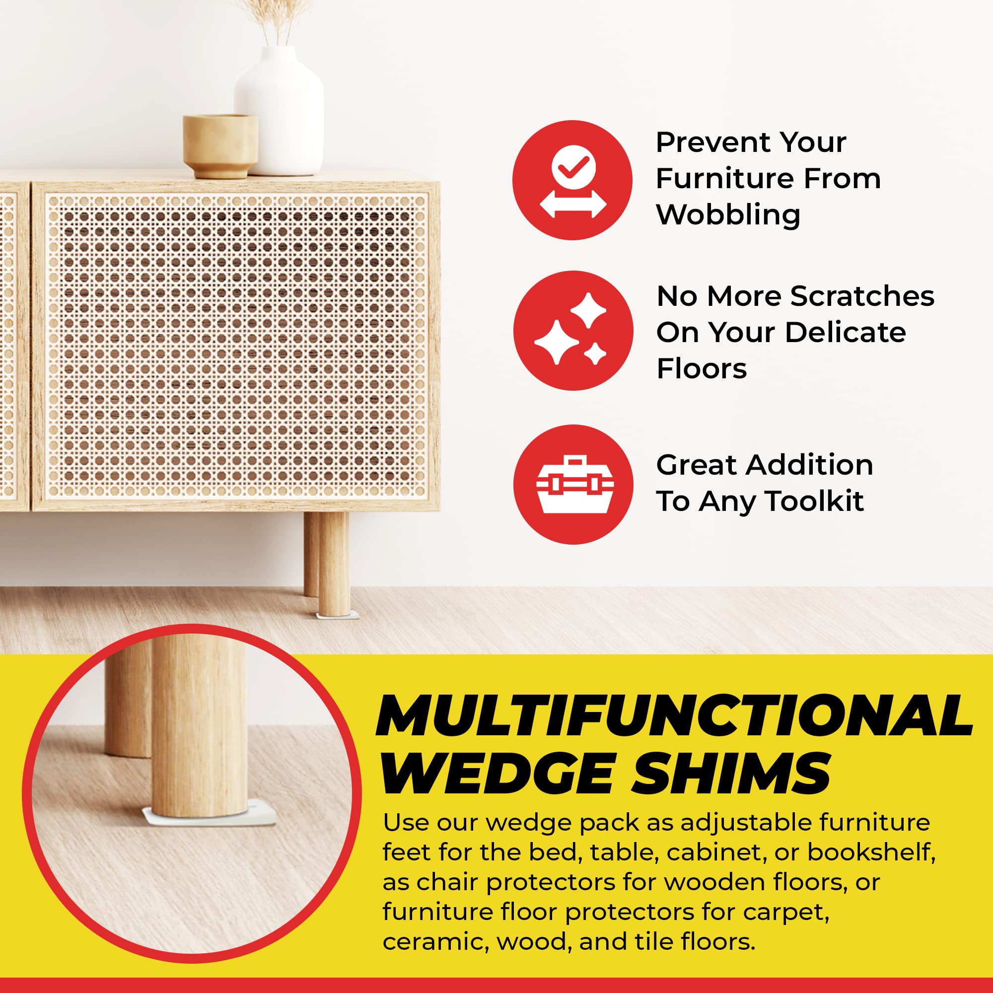 Snapklik.com : Qualihome Plastic Shims For Leveling - Flexible Nonslip ...