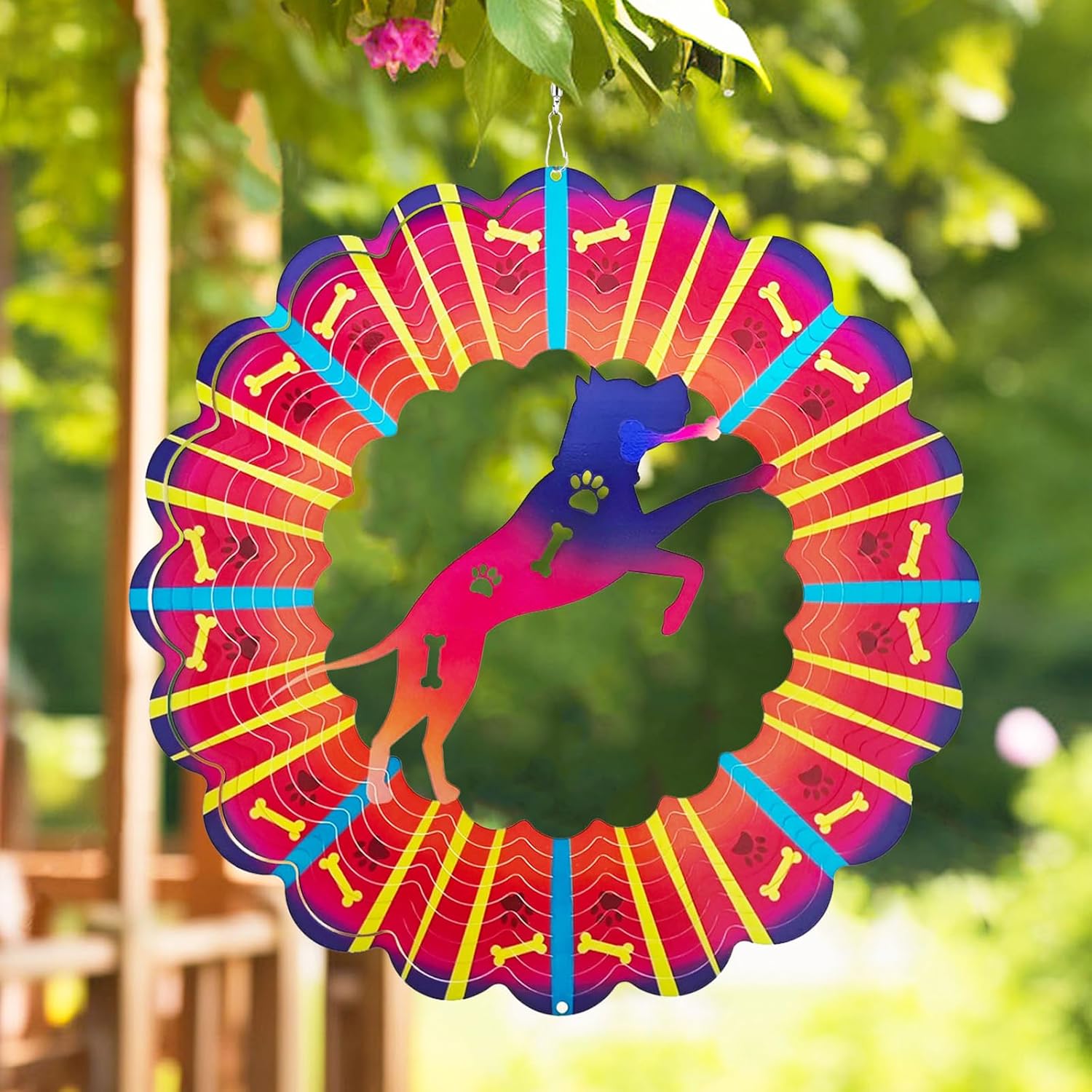 Amazon.com: Dog Wind Spinners Outdoor Garden Decor,12 inch Metal ...