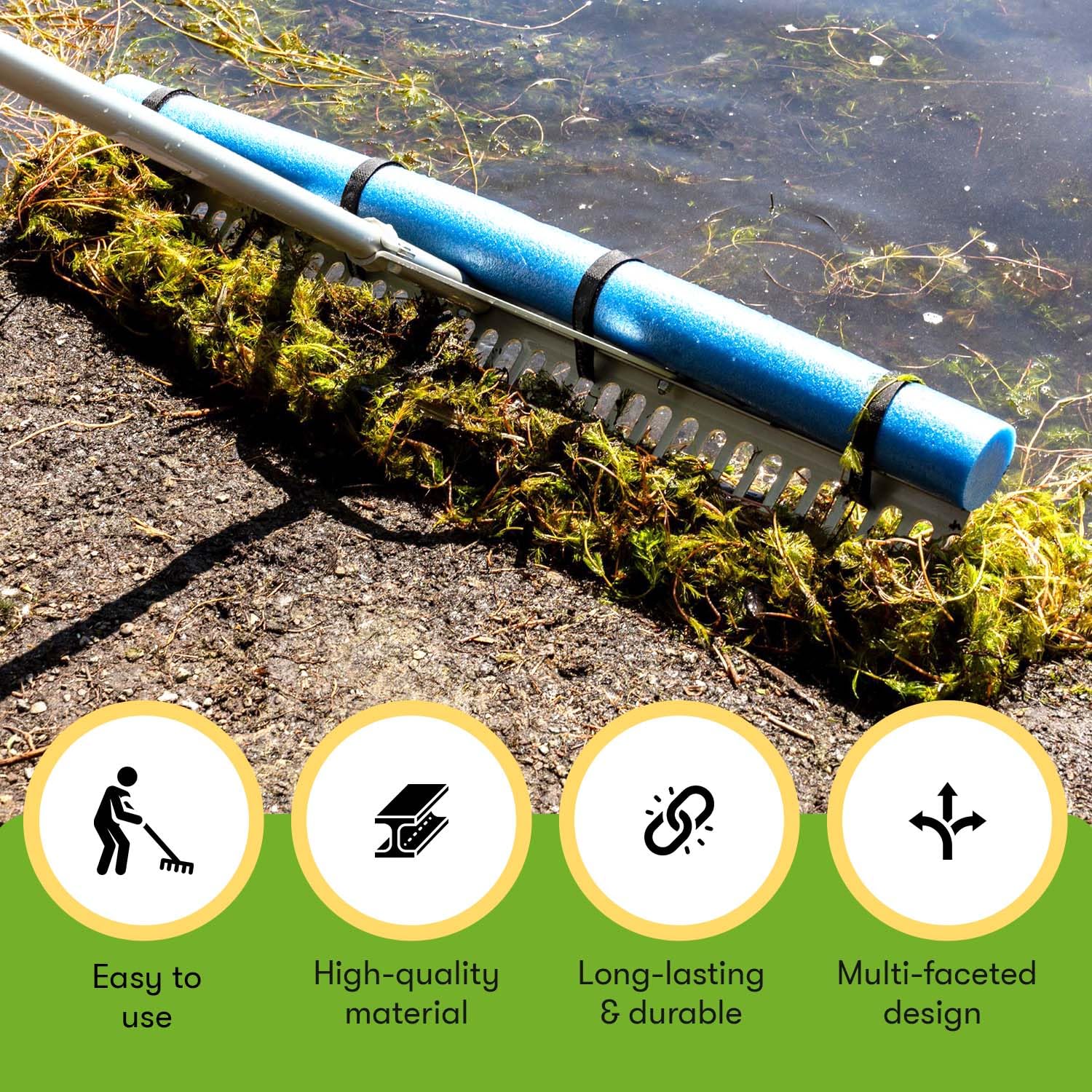 Snapklik.com : Eversprout Lake Rake Robust Pond Tool For Outdoor Ponds