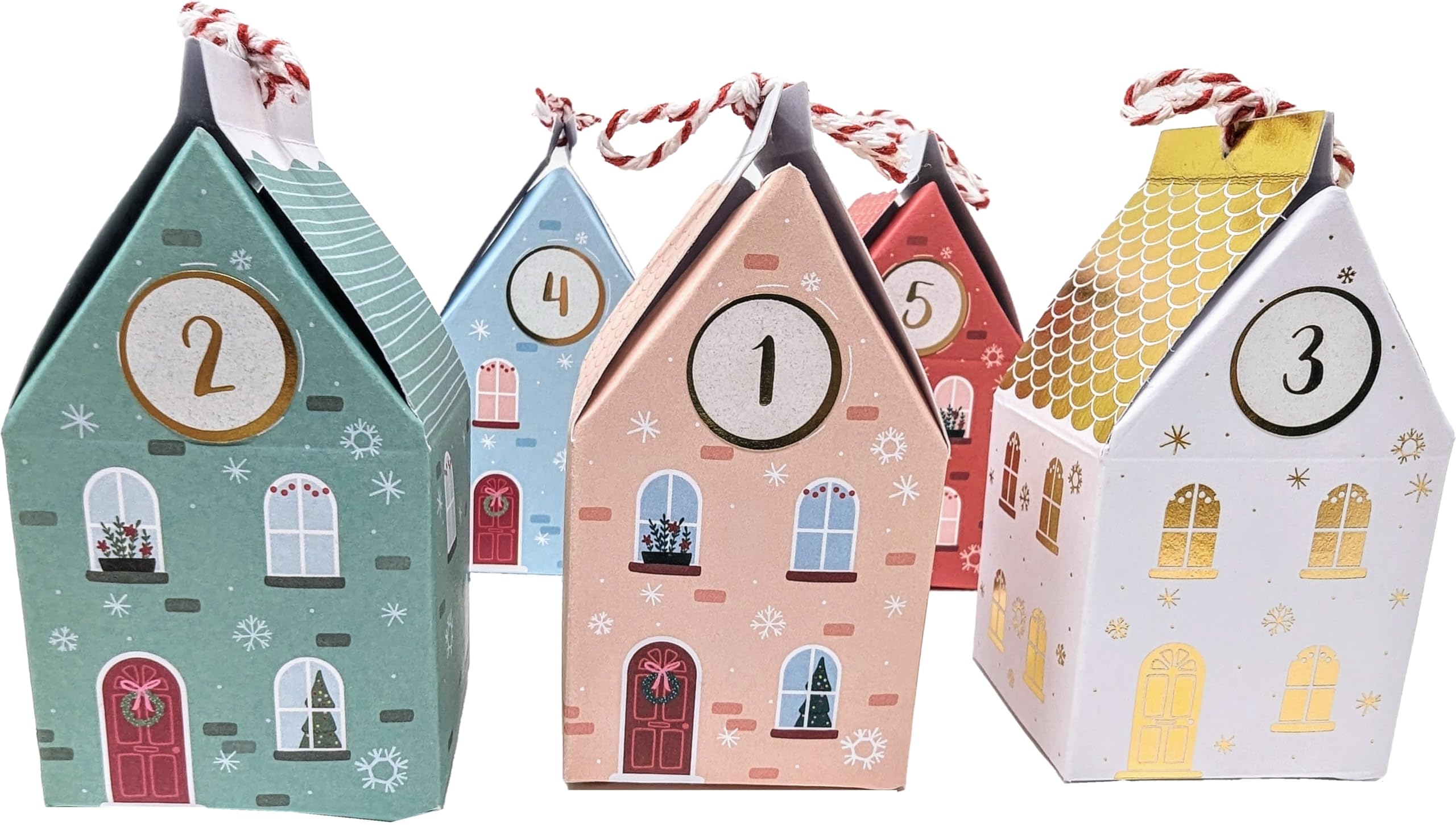 Make Your Own Advent Calendar Kit - 25 Festive House Boxes with number ...