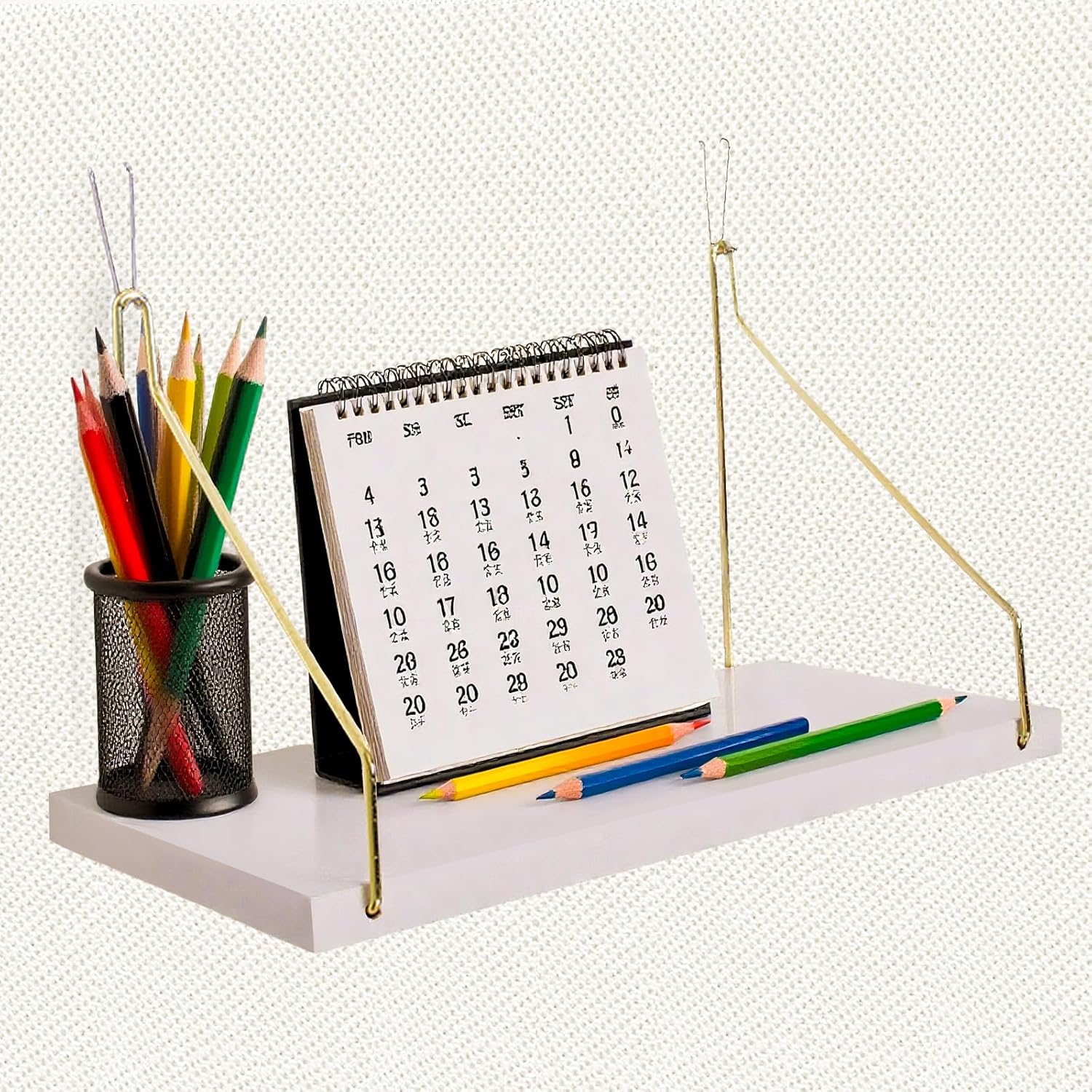 Amazon.com: Cubicle Shelf For Fabric Walls With Hooks：12x6.0in White ...