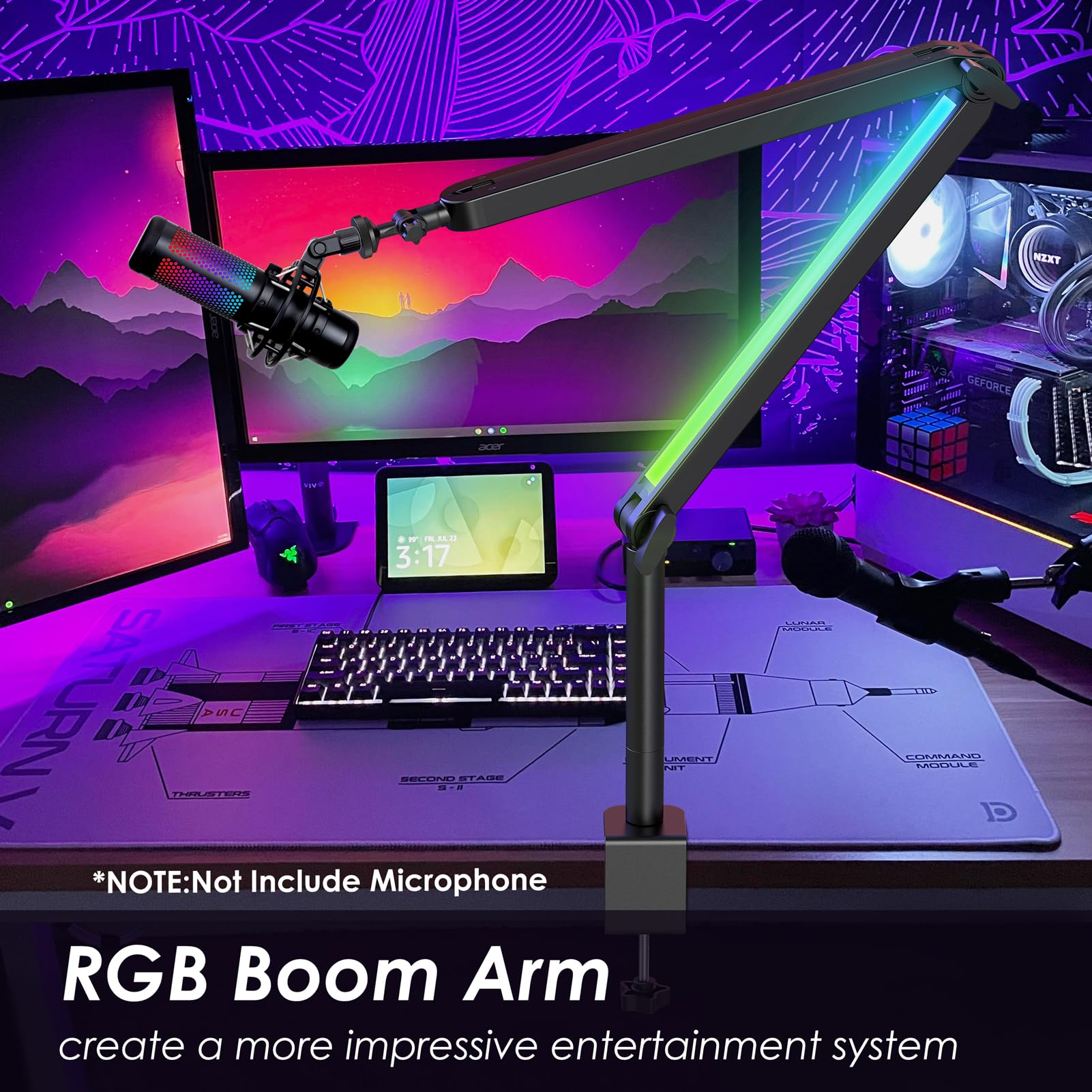 Snapklik.com : RGB Mic Boom Arm - Microphone Arm For Blue Yeti, HyperX ...