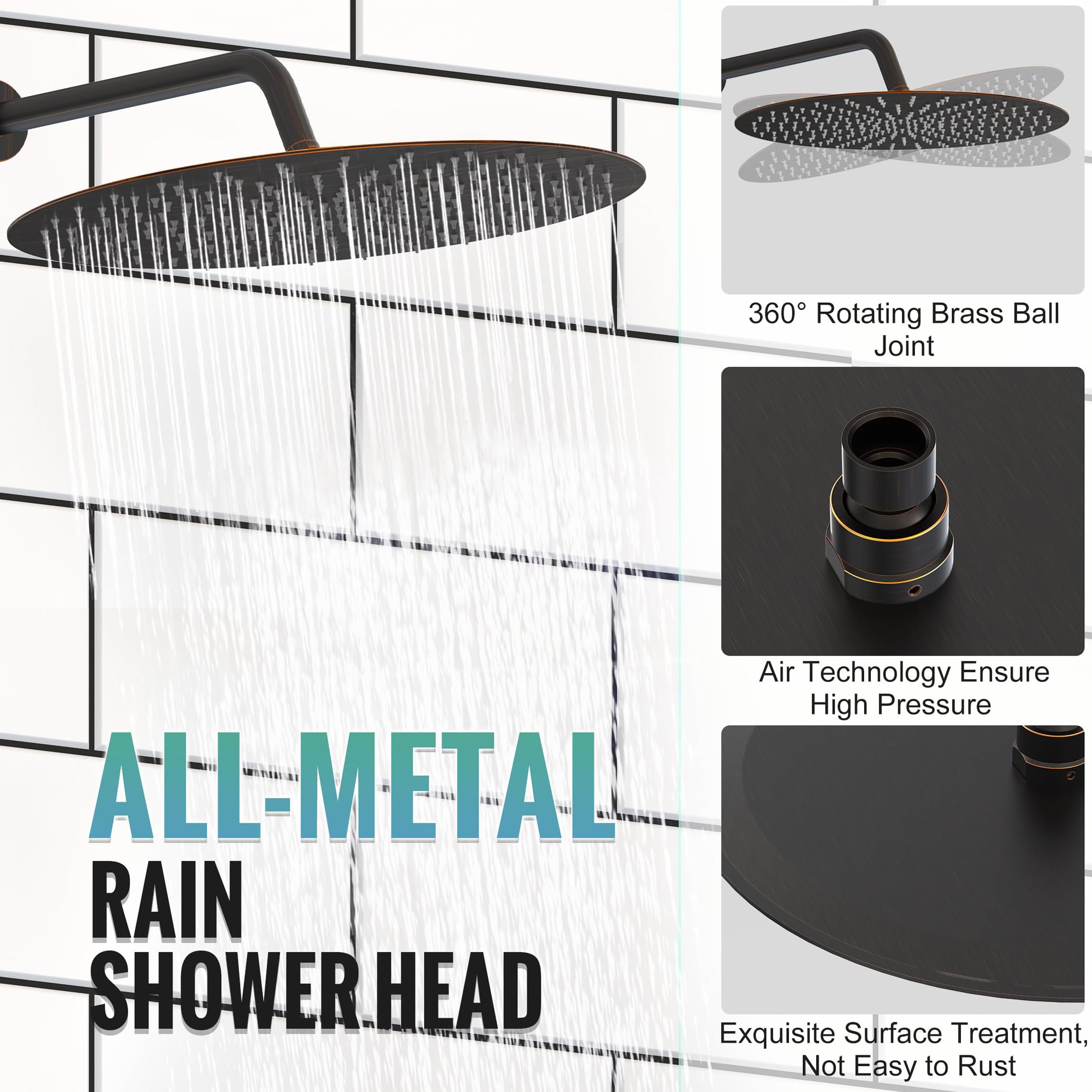 Snapklik.com : SR SUN RISE Shower System, 12 Inch Multifunction Shower ...