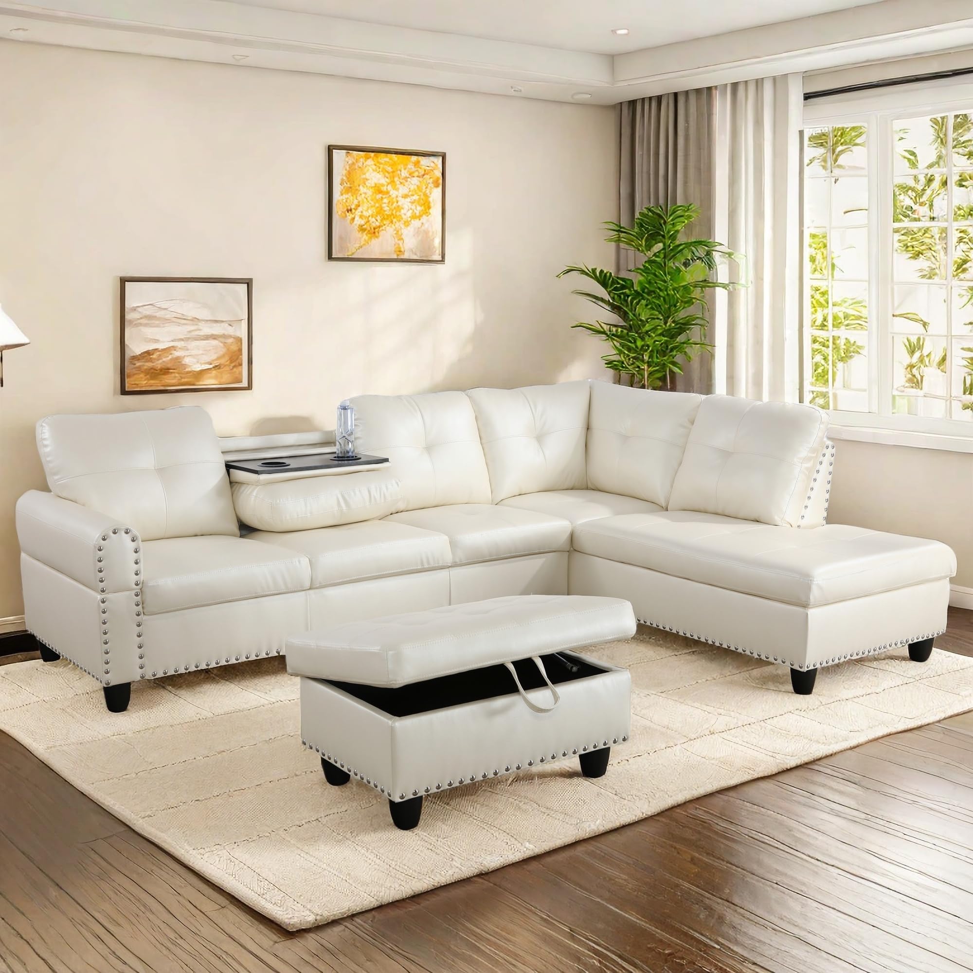 Amazon.com: ChicFurnit L Shaped Sectional Couches, Leather Modular ...
