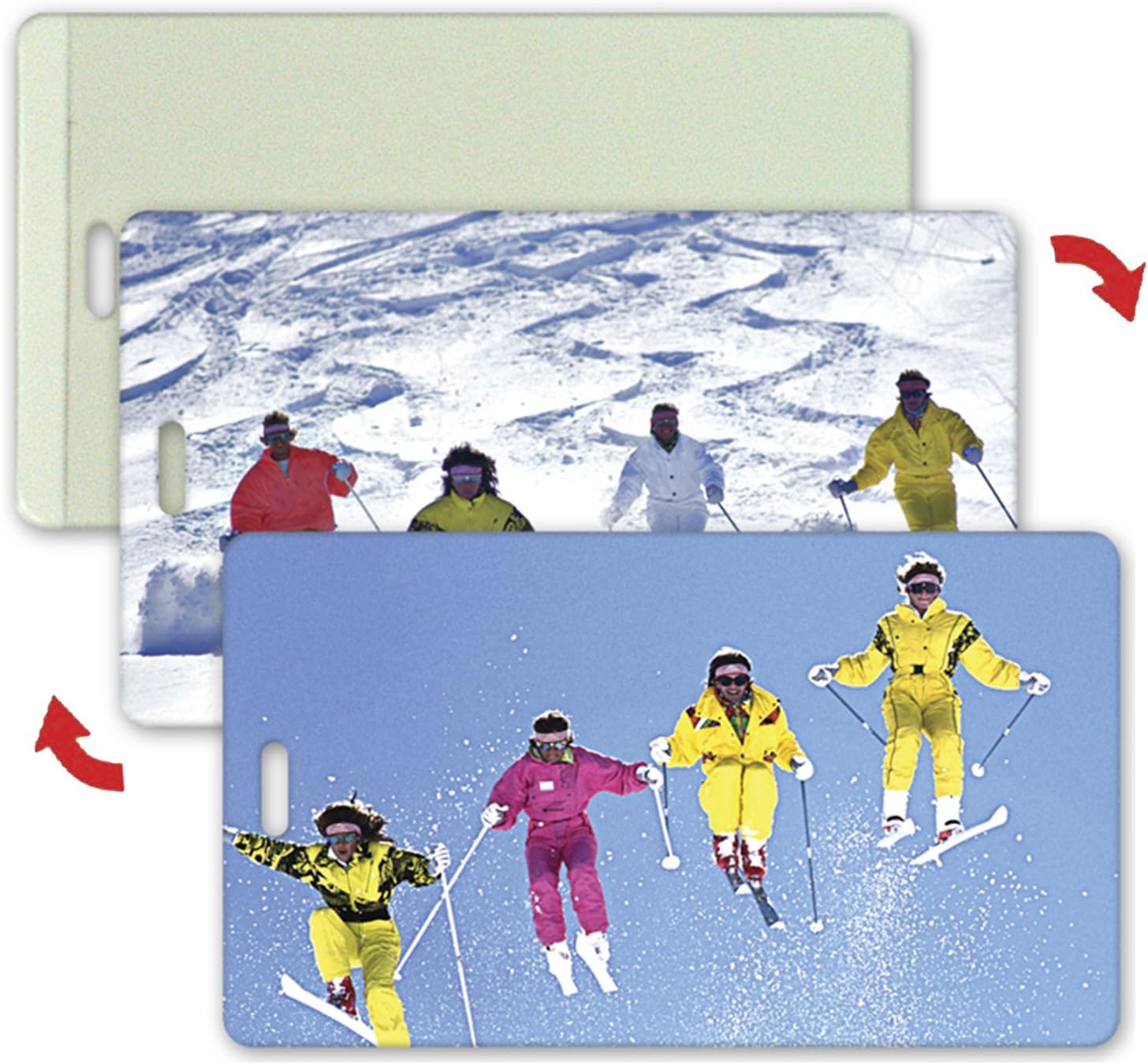 Amazon.com | Lenticular Luggage Tag Plastic Loop, Flips skiers on the ...