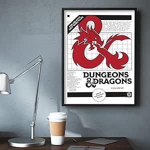 Dungeons & Dragons Print - Instructions Cover Wall Art D&D Gamer Poster ...