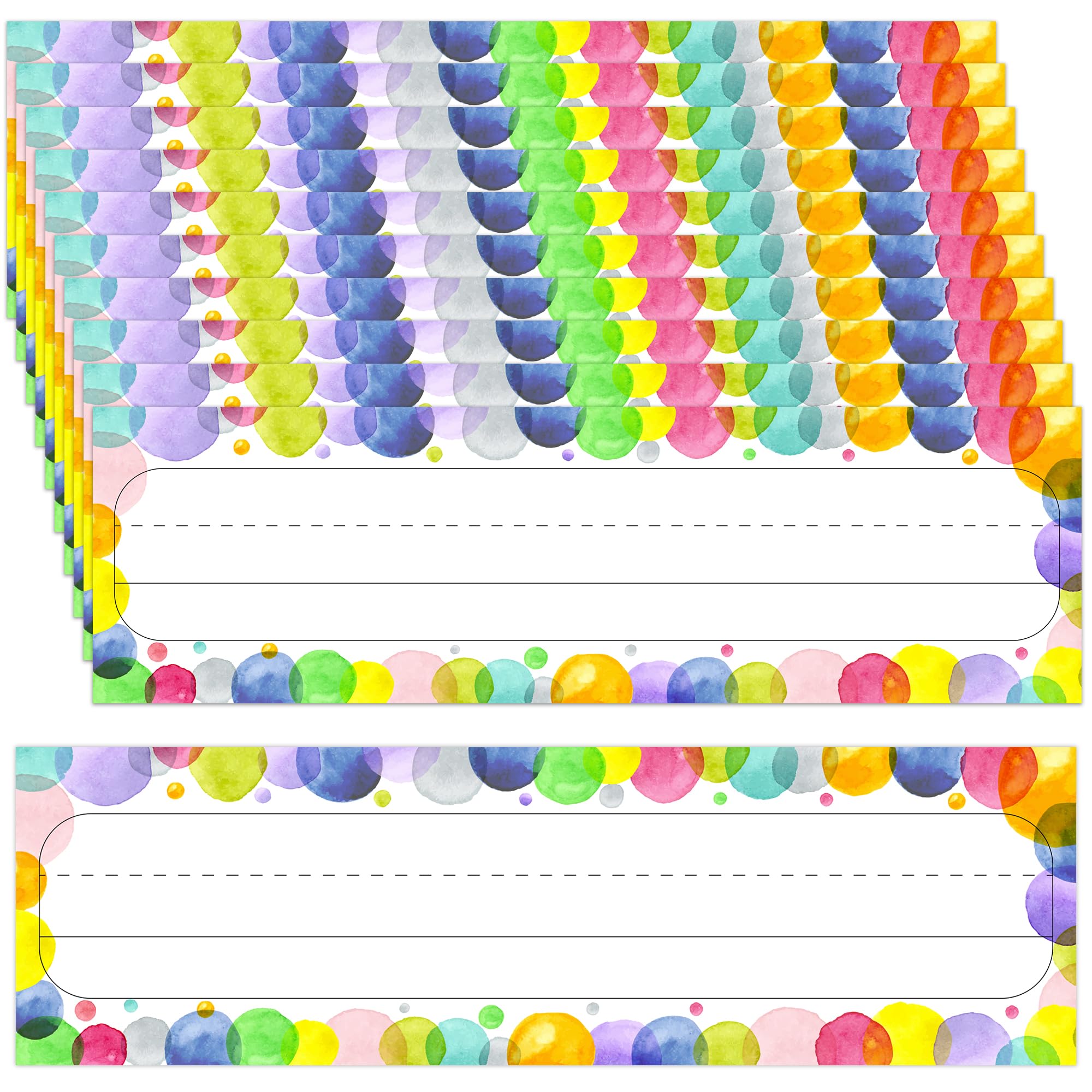 Desk Name Plates Wonmon 50 PCS Classroom Name Tags For Desk, Watercolor ...
