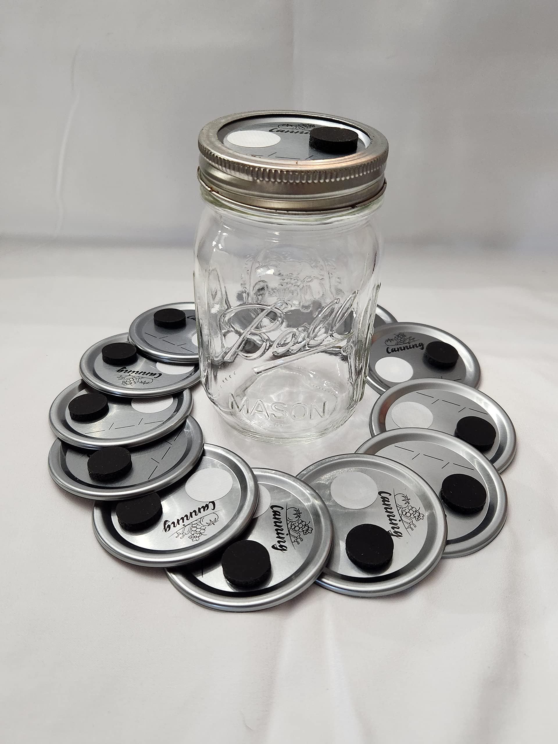 Amazon.com: 12 PCS of Regular Mouth Mason Jar Lids with Injection Port ...