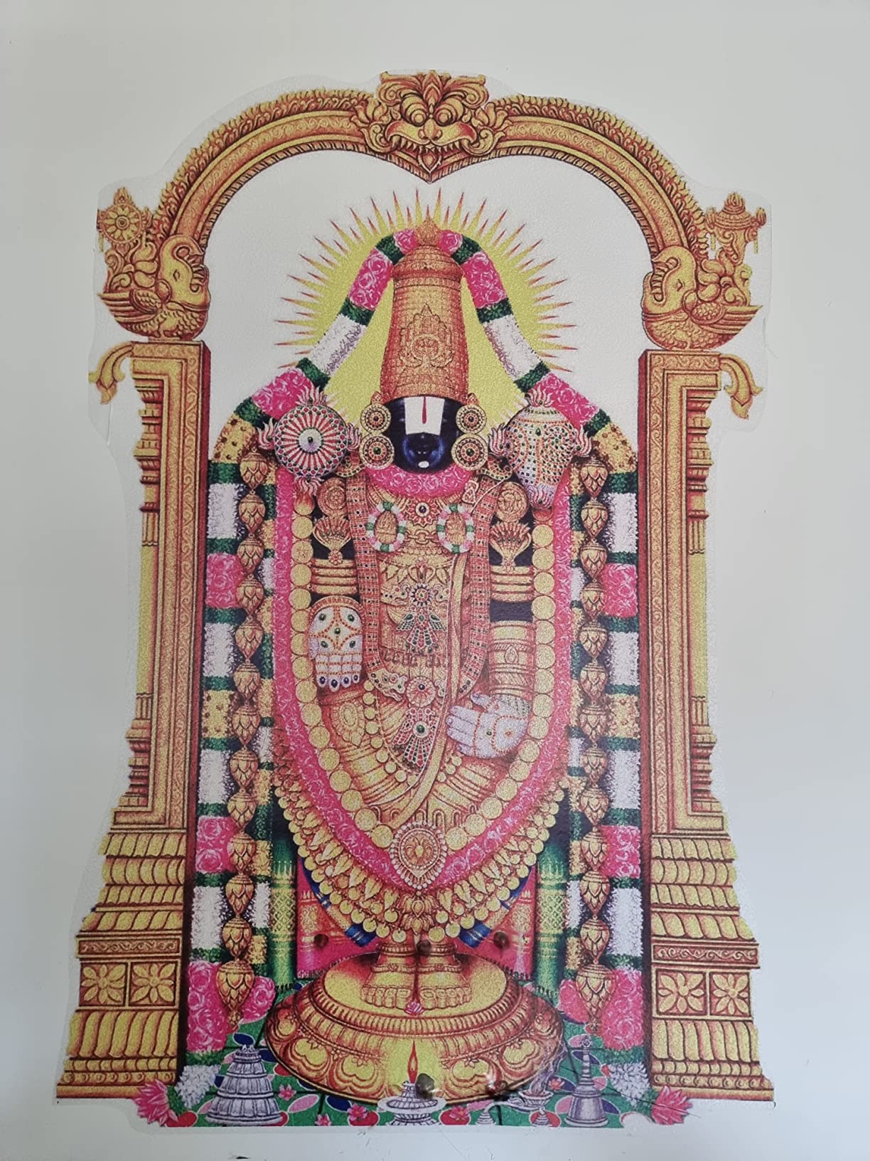 Buy Rawpockets Decal ' Lord Tirupathi Balaji ' Multi-Color Acrylic Wall ...
