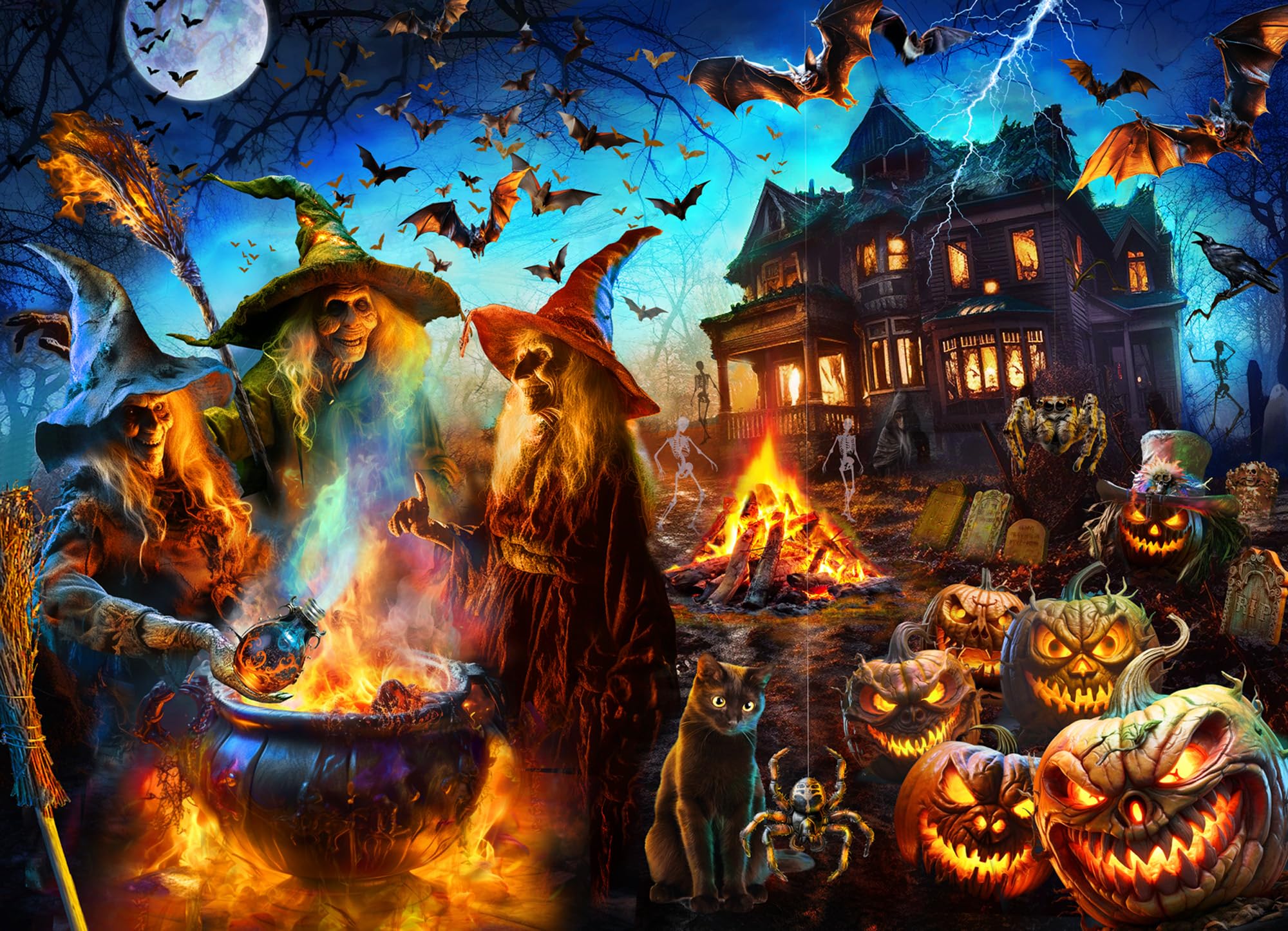 Amazon.com: Halloween Witches Jigsaw Puzzle 1000 Piece by Vermont ...