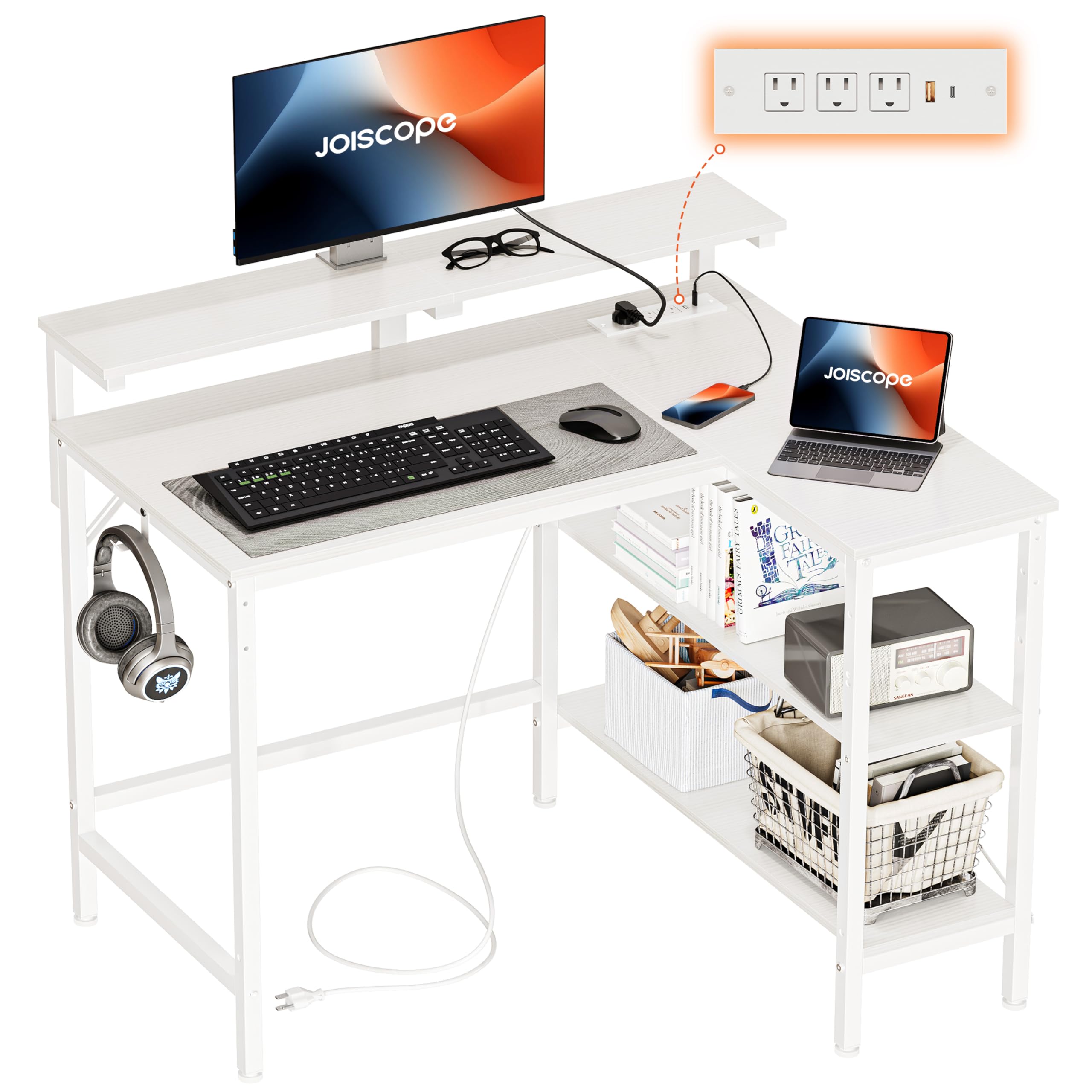 Snapklik.com : JOISCOPE L Shaped Gaming Desk