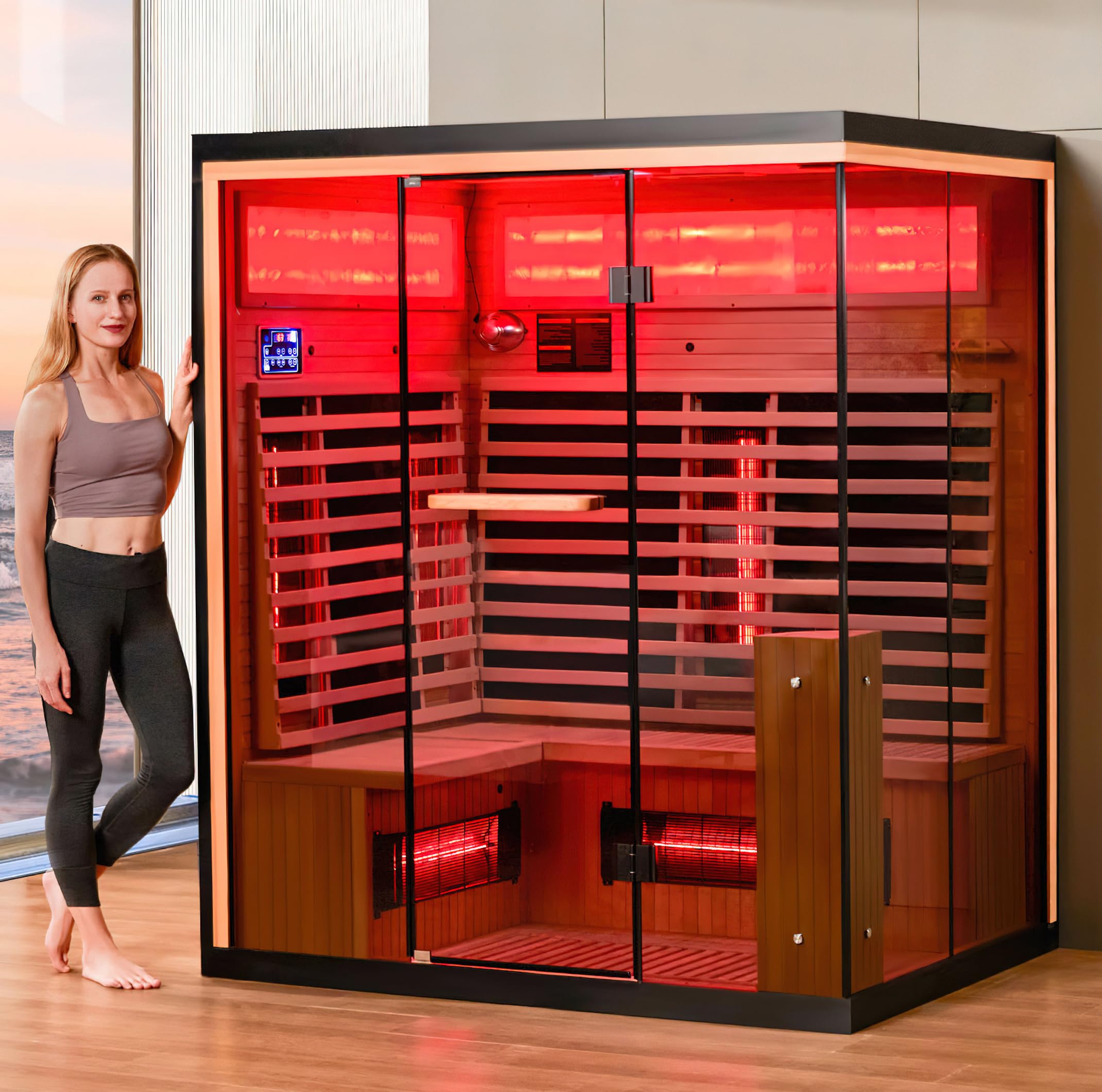 Amazon.com : BNEHS Infrared Sauna, 3-4 Person Home Sauna with Himalayan ...