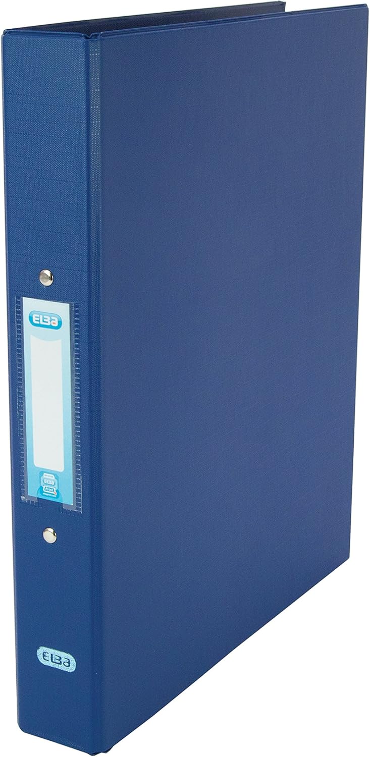 Elba A4 Ring Binders, 25 mm Capacity, 2 O-Ring, Plastic on Board, Blue ...