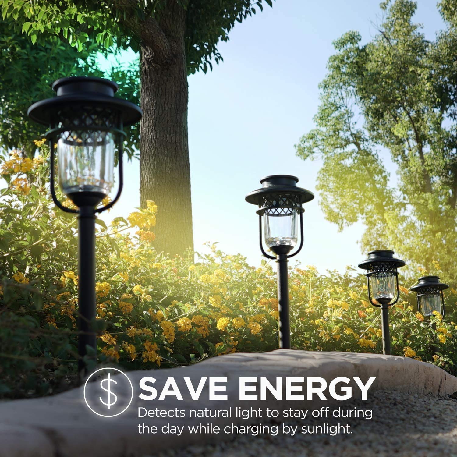 Nature Power Solar Powered Pathway Lights Stainless Steel NATURE POWER
