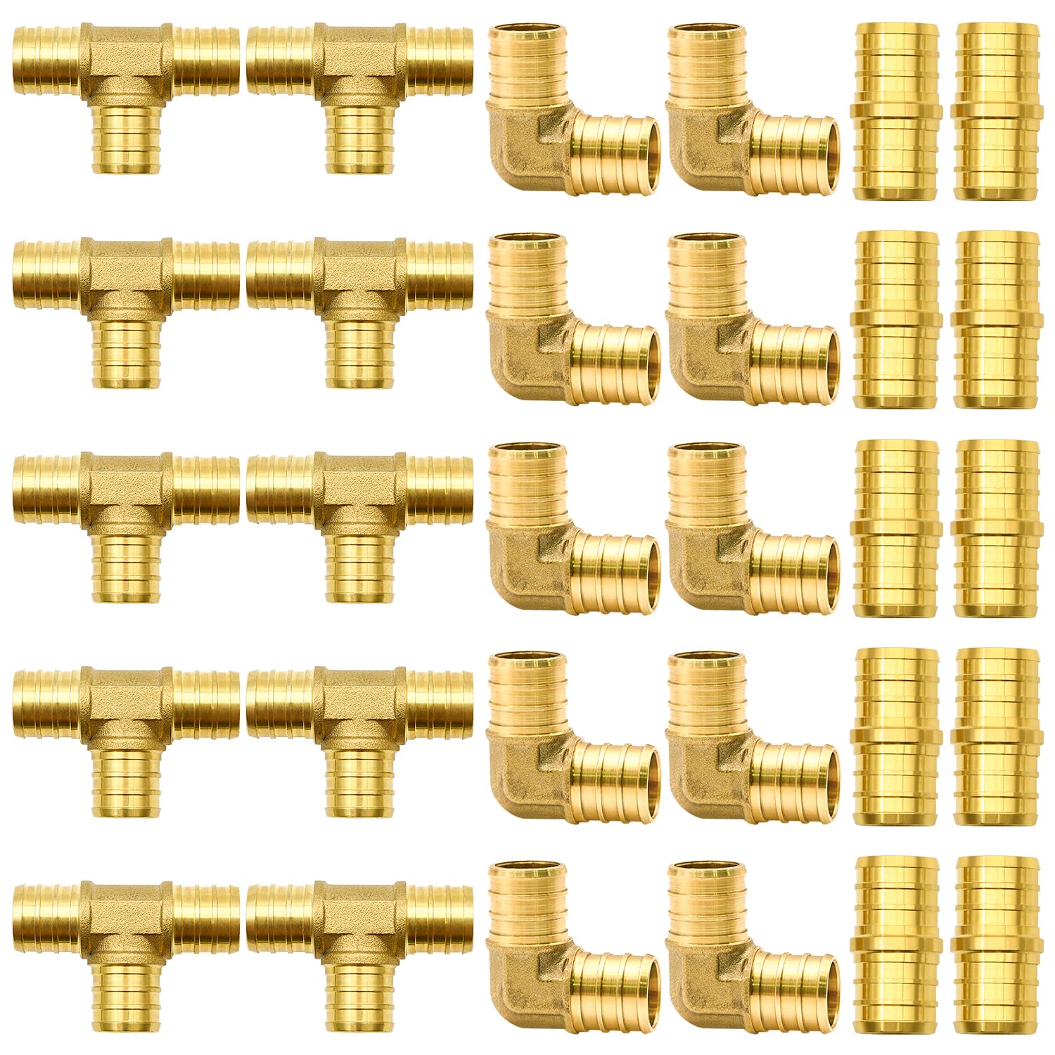 Amazon.com: 30pcs 3/4" PEX Fittings, Elbow TEE Straight Couplings Set ...