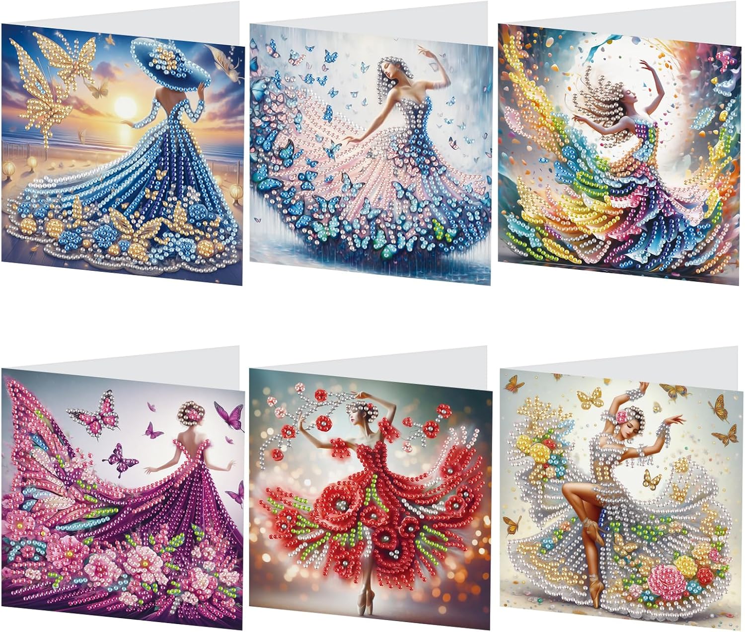 Amazon.com : antor 6 Pcs 5D Diamond Painting Greeting Cards Kits ...