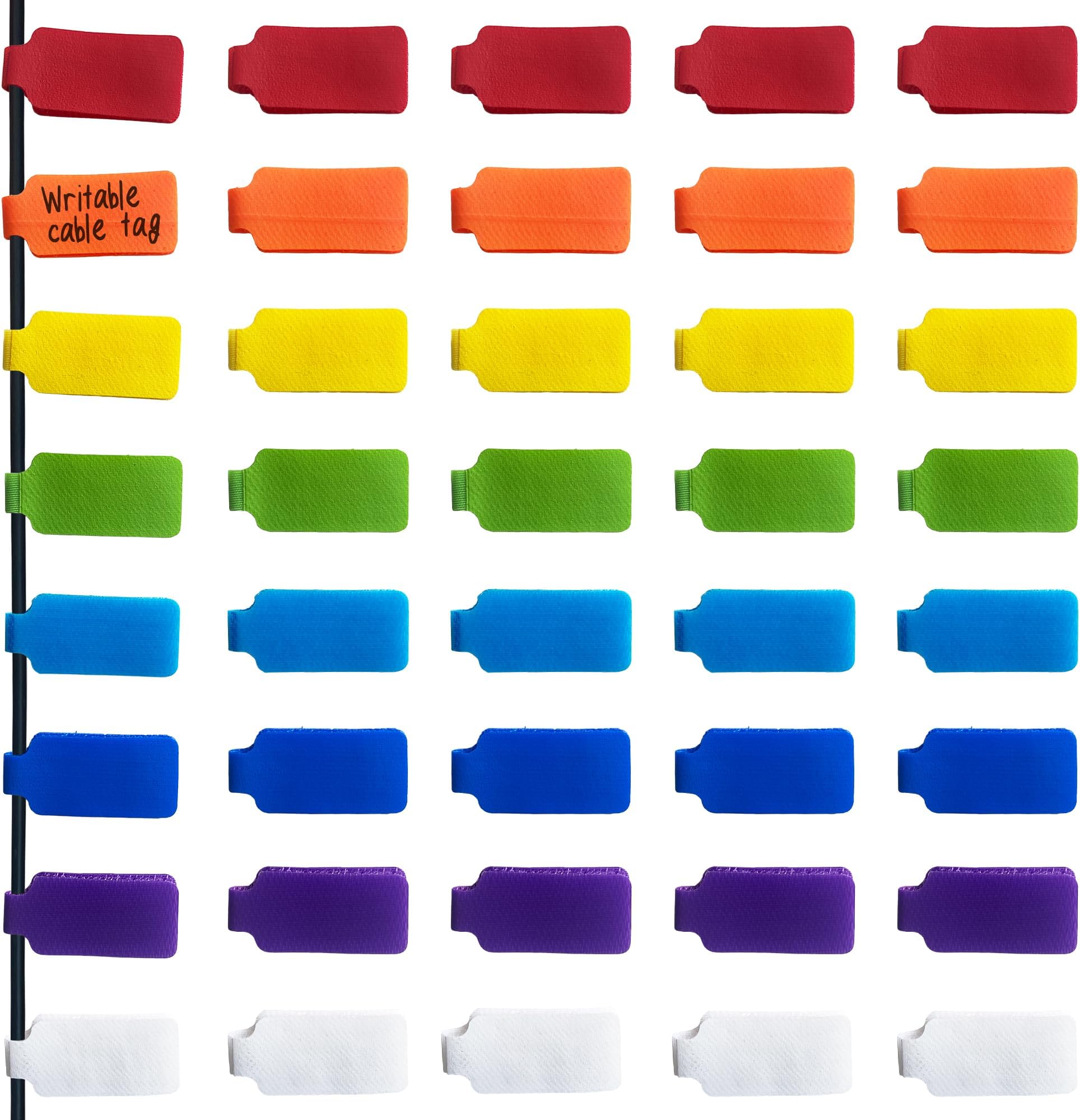 Amazon.com: Mr-Label – 40 Pcs 0.78" x 3.54" Hook and Loop Cable Labels ...