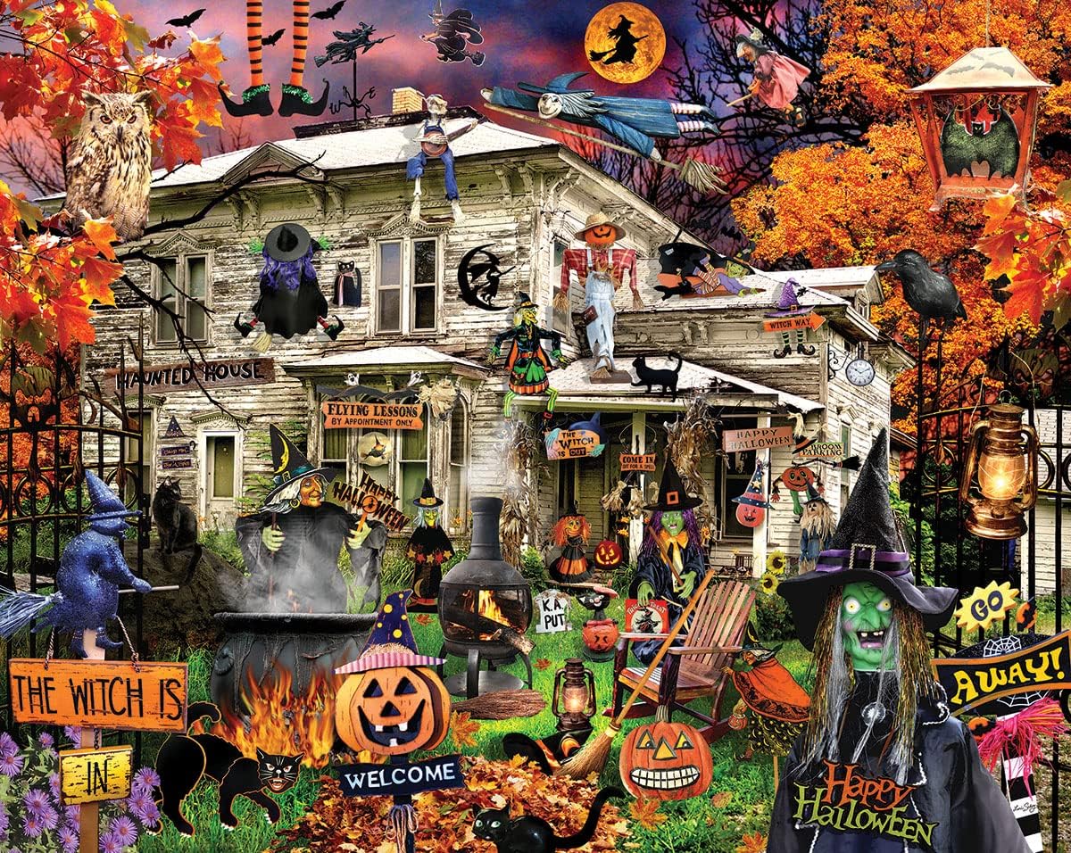 Amazon.com: White Mountain 1000 Piece Halloween Jigsaw Puzzle Fall and ...